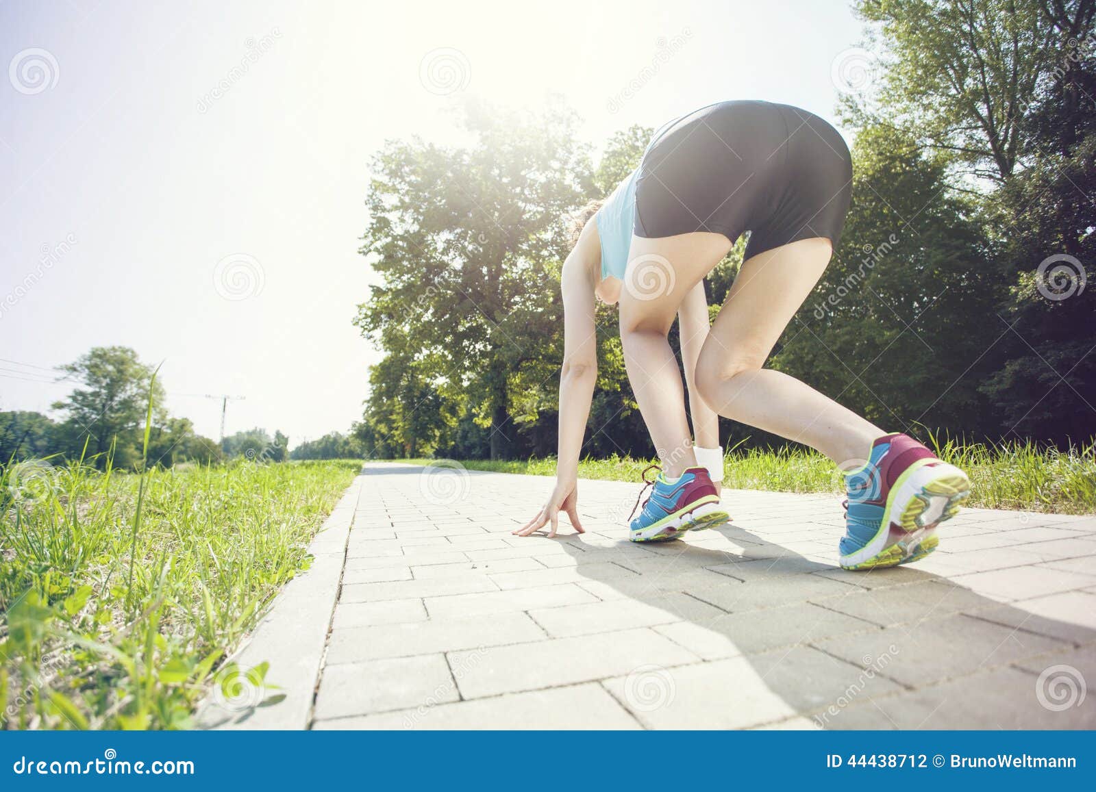 Sprinter start position stock photo. Image of outside - 44438712