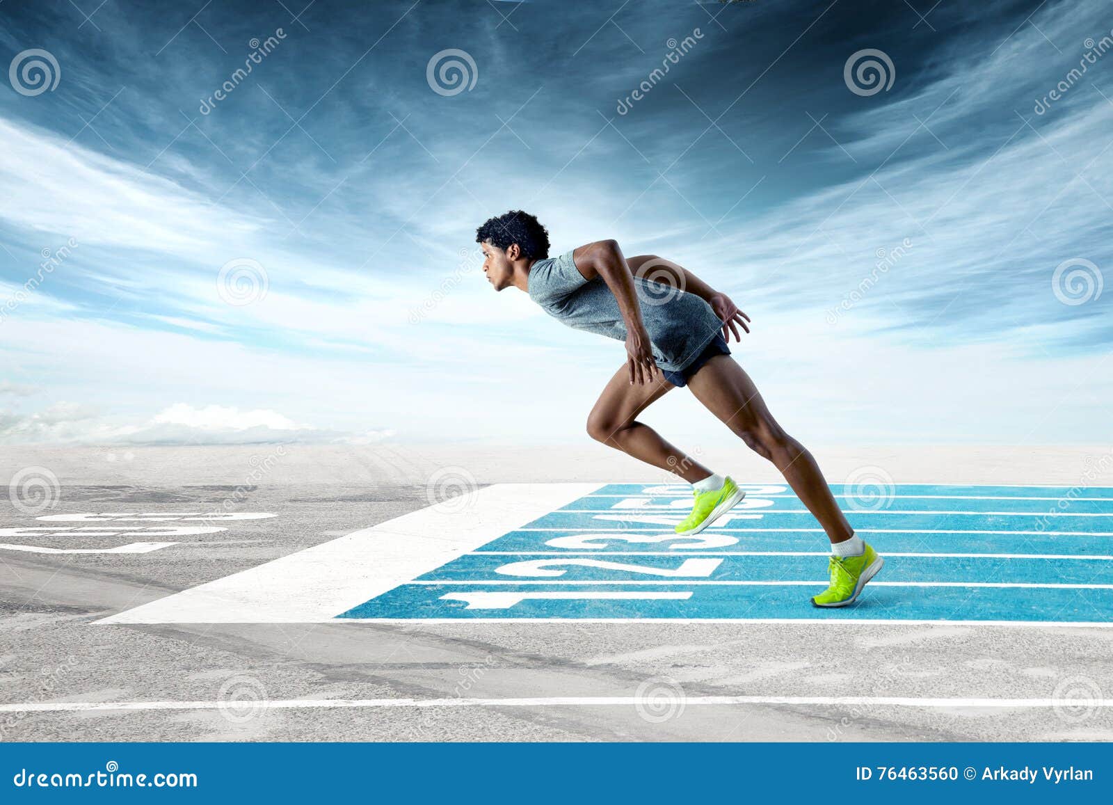 Sprinter on Track Leaning Forward Stock Photo - Image of design ...