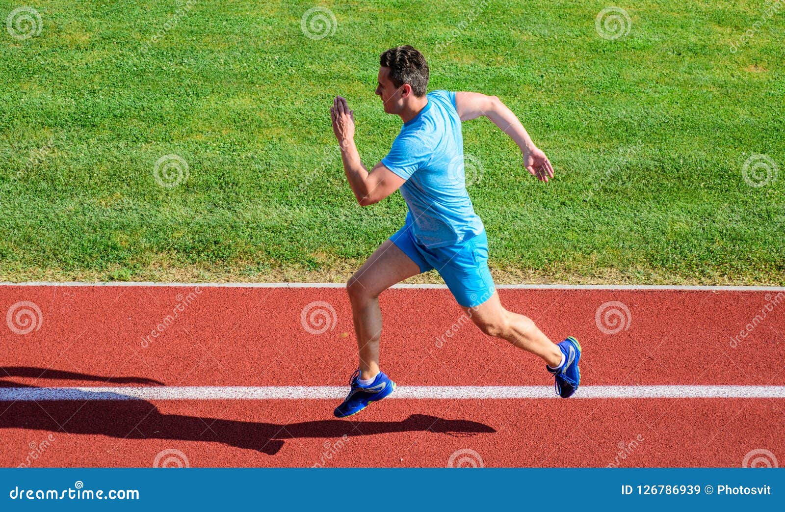 Sprinter Training at Stadium Track. Progress and Achievement. Training ...