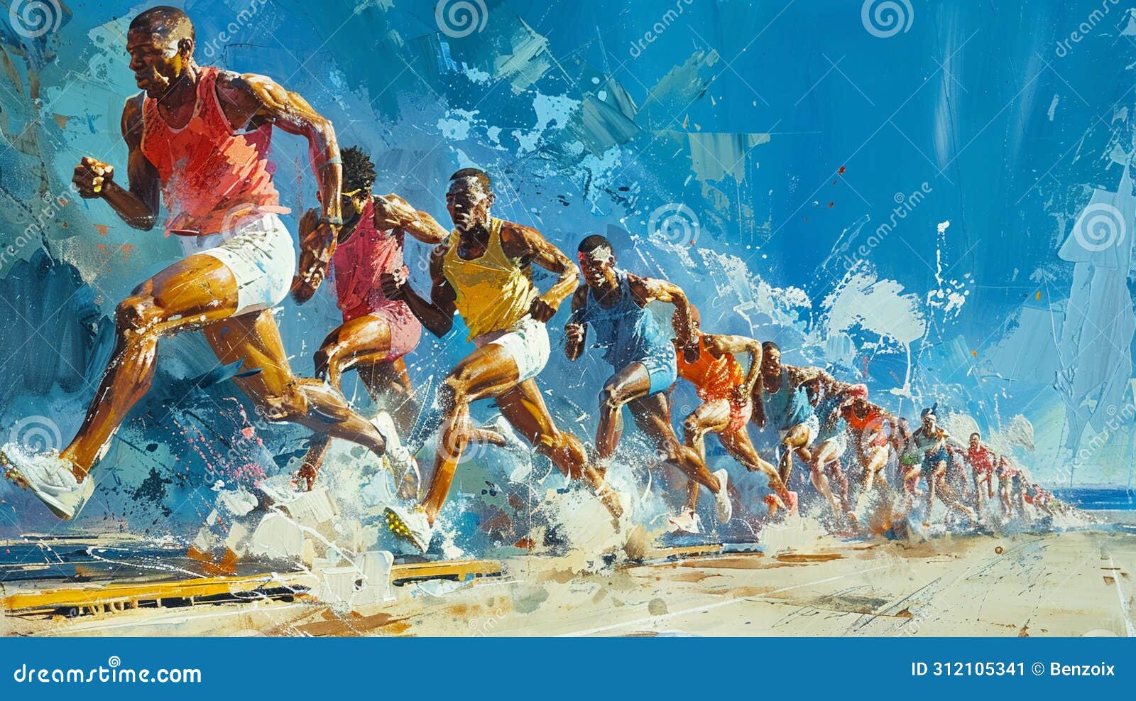 Sprinters at the Starting Blocks Stock Image - Image of victory, drive ... Sprinters at the Starting Blocks Stock Image - Image of victory, drive ...