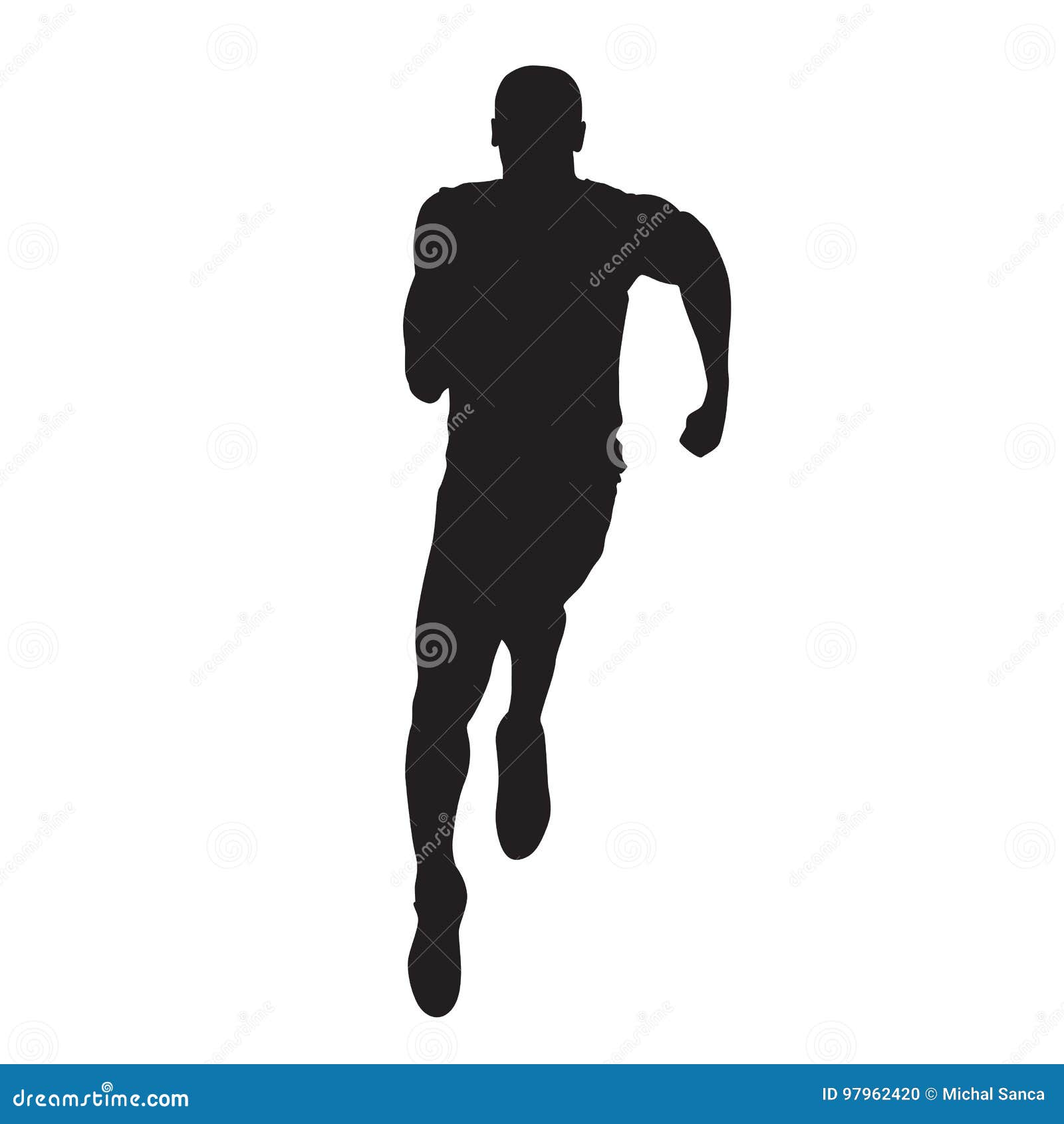 Sprinting Athlete Vector Silhouette Stock Vector - Illustration of fast ...