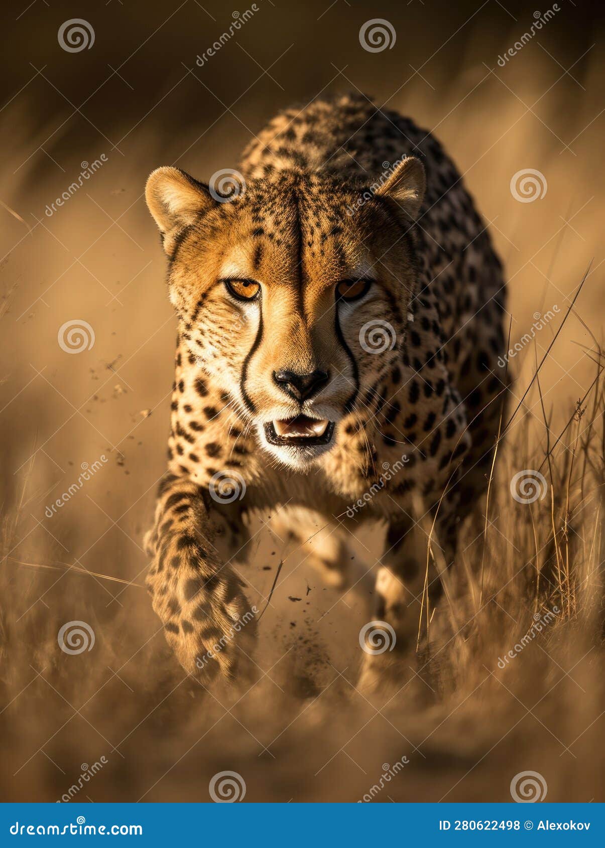 Sprinting Cheetah: a Display of Speed, Grace, and Power . Stock ...