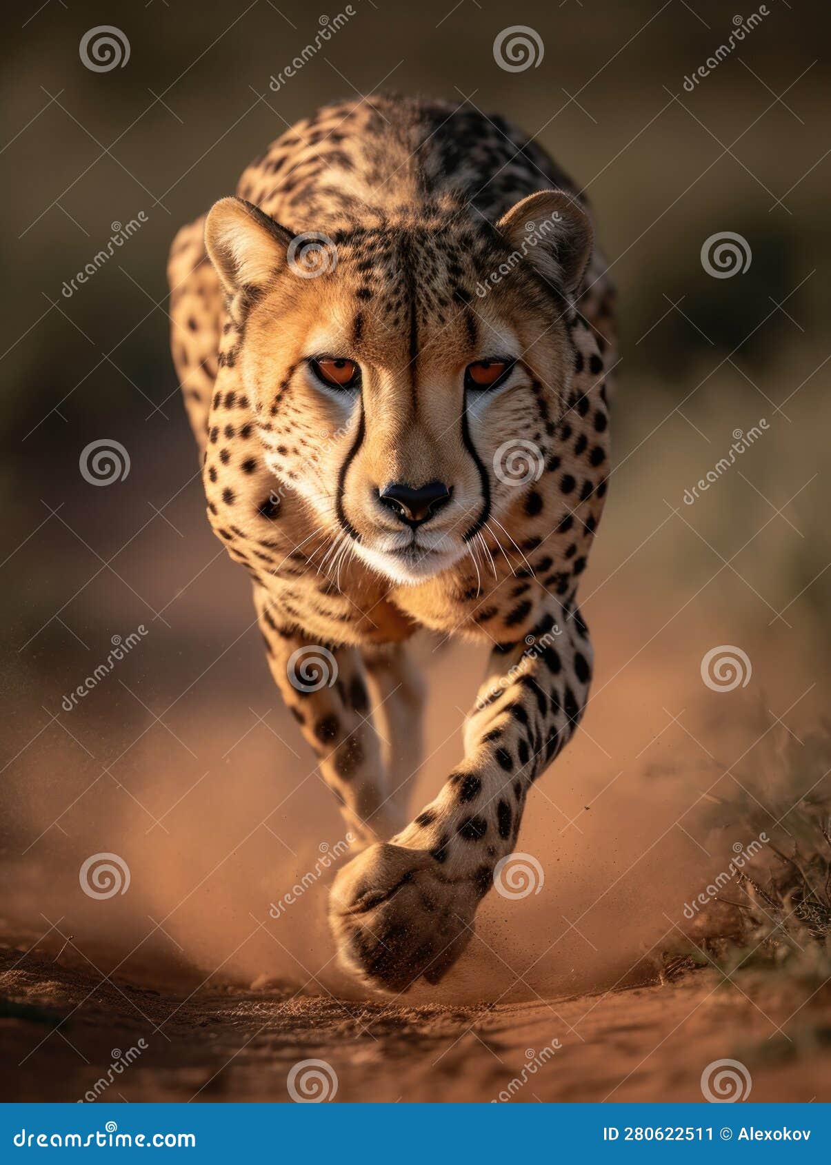 Sprinting Cheetah: a Display of Speed, Grace, and Power . Stock ...