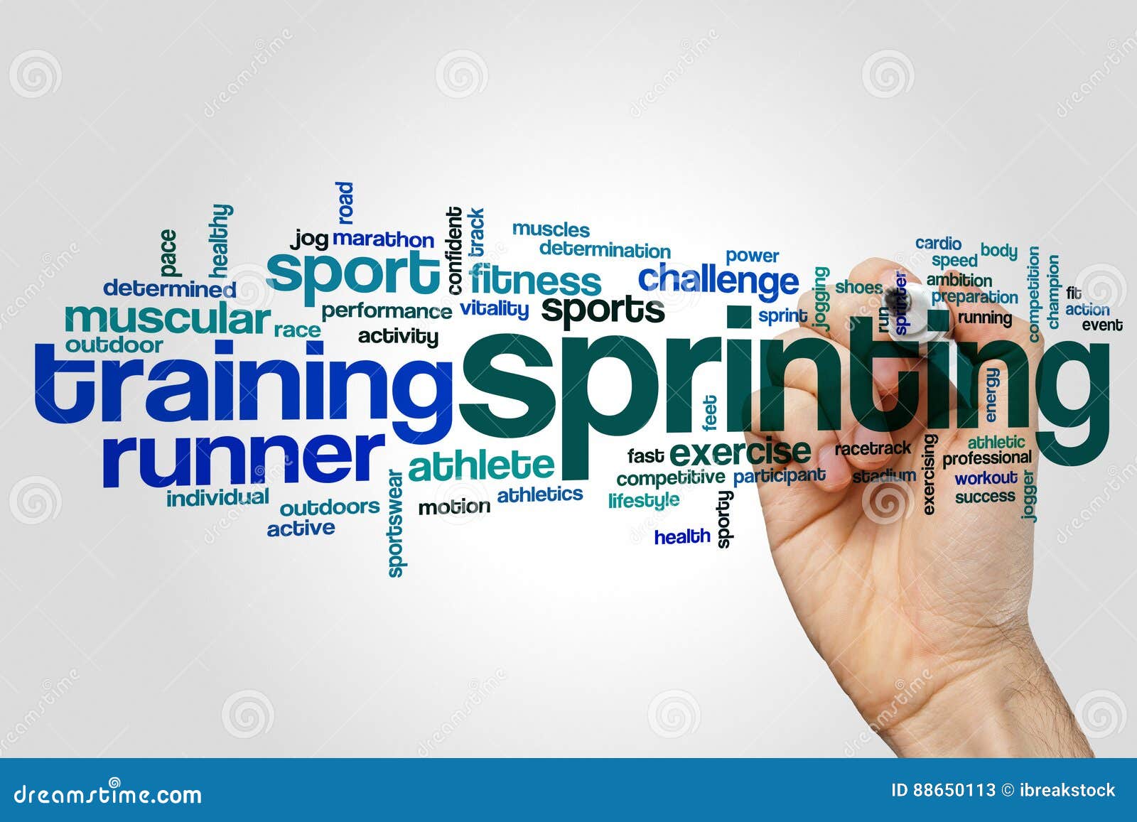 Sprinting word cloud stock image. Image of jogging, road - 88650113