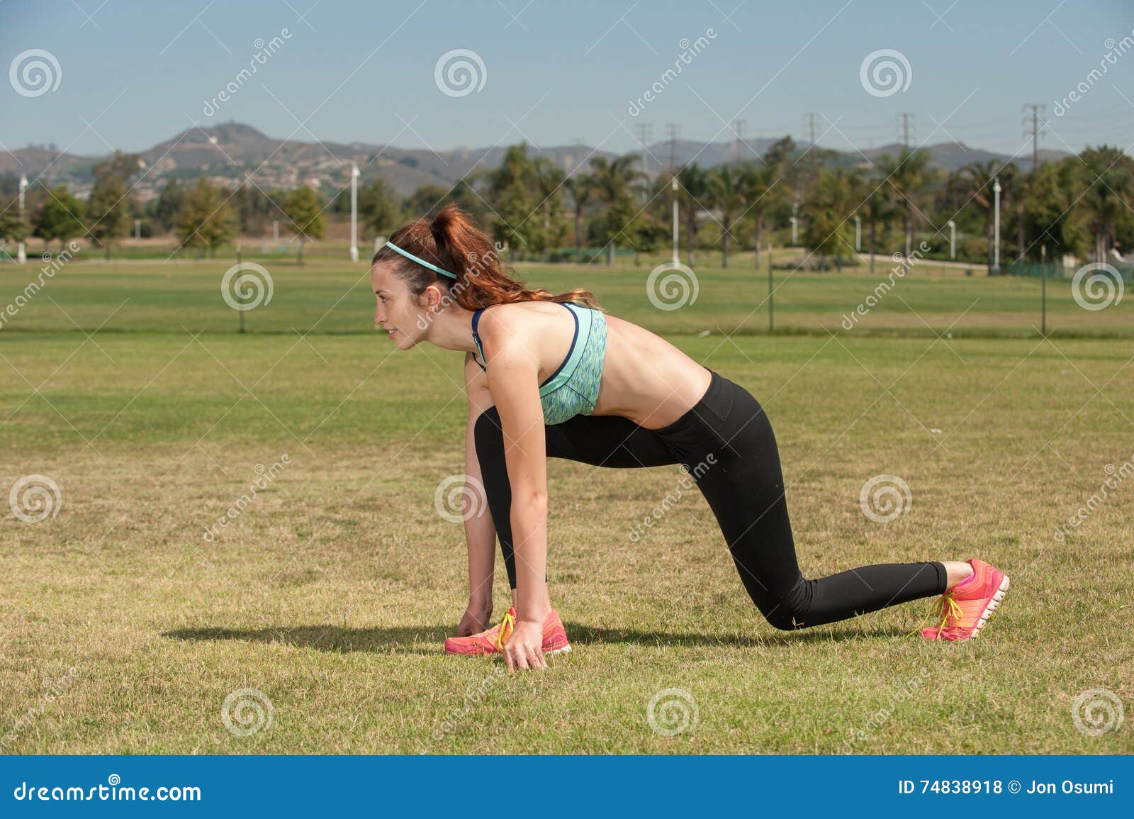 Sprints on grass stock photo. Image of runner, ready - 74838918