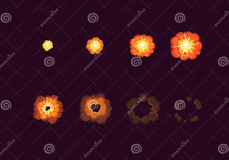 Sprite Sheet for Cartoon Fire Explosion, Mobile, Flash Game Effect ...