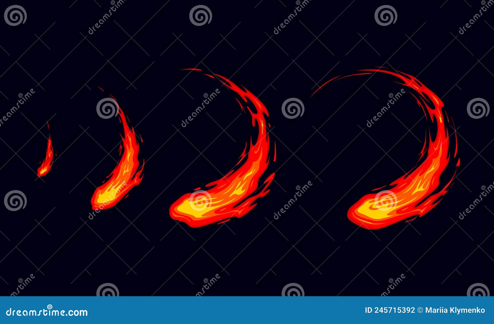 Sprite Sheet Fire Sword Attack. Stock Vector - Illustration of magic ...