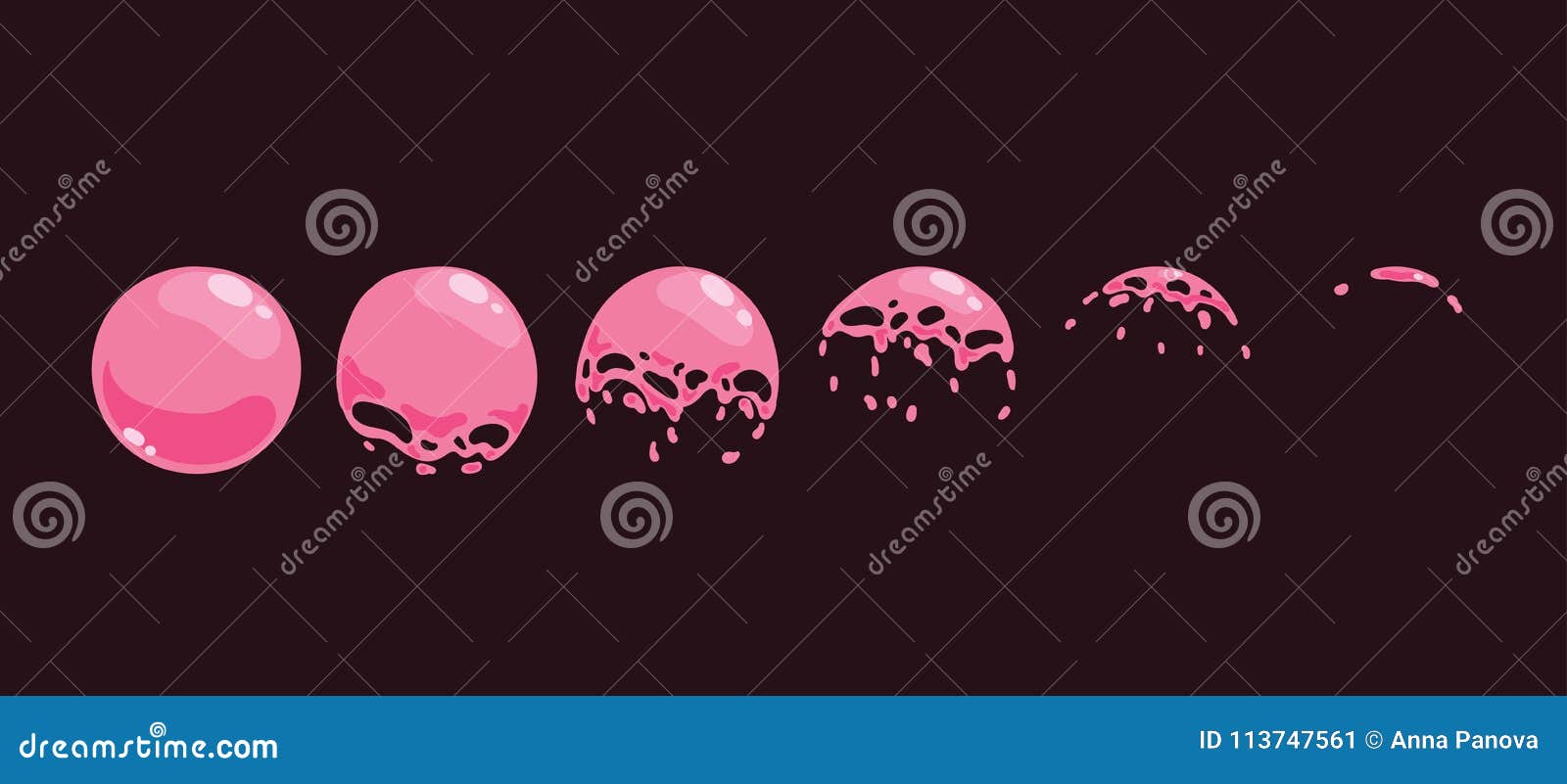 A Sprite Sheet, A Gum Trap, A Splash, A Bubble. Animation For A Game Or ...