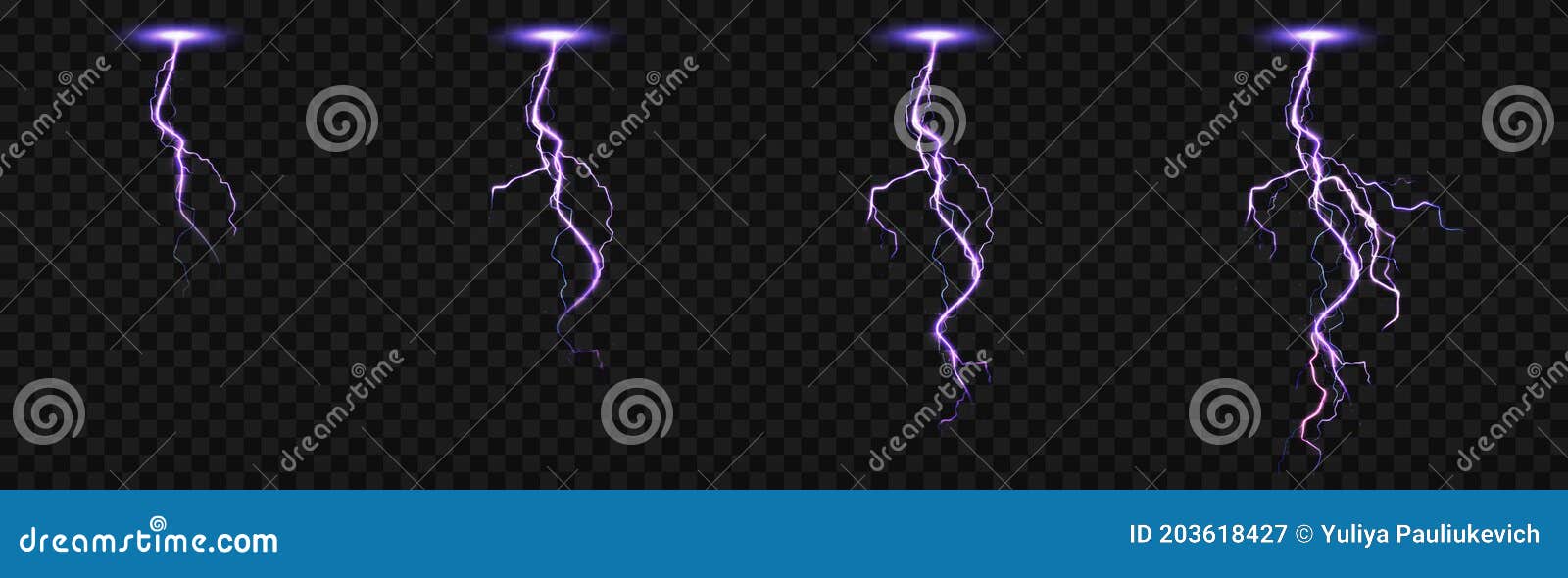 Sprite Sheet With Lightnings For Fx Animation Cartoon Vector ...