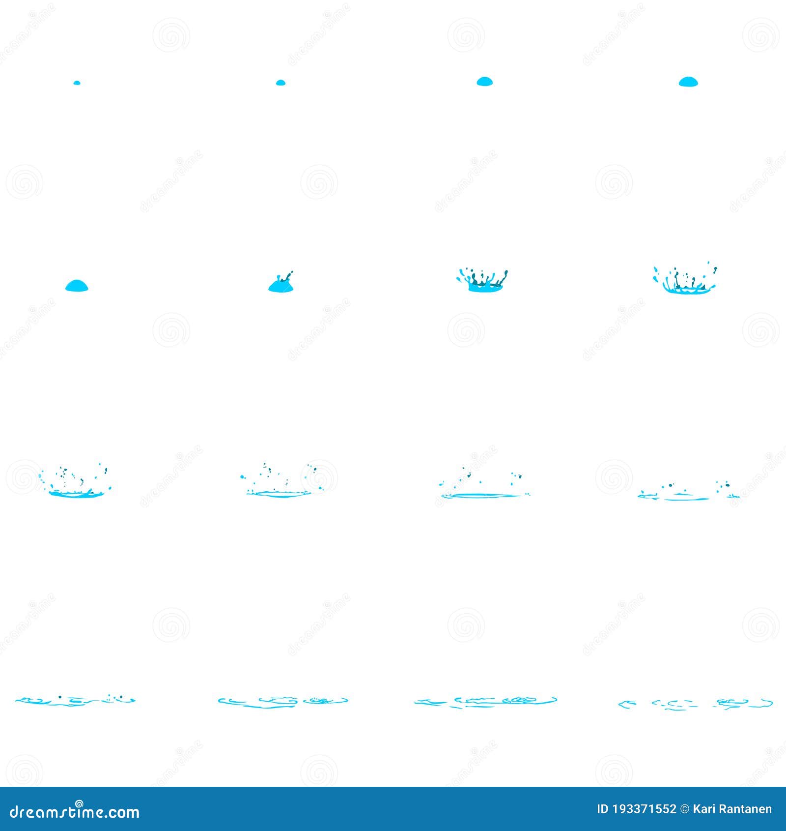 Sprite Water Splash Animation. Shock Waves On Transparent Background ...
