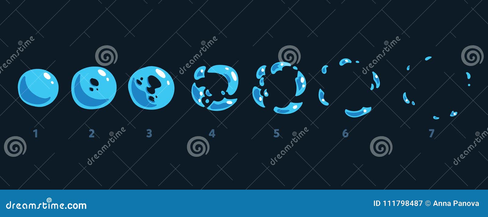 A Sprite Sprite Sheet, a Water Trap, a Splash, a Bubble. Animation for ...