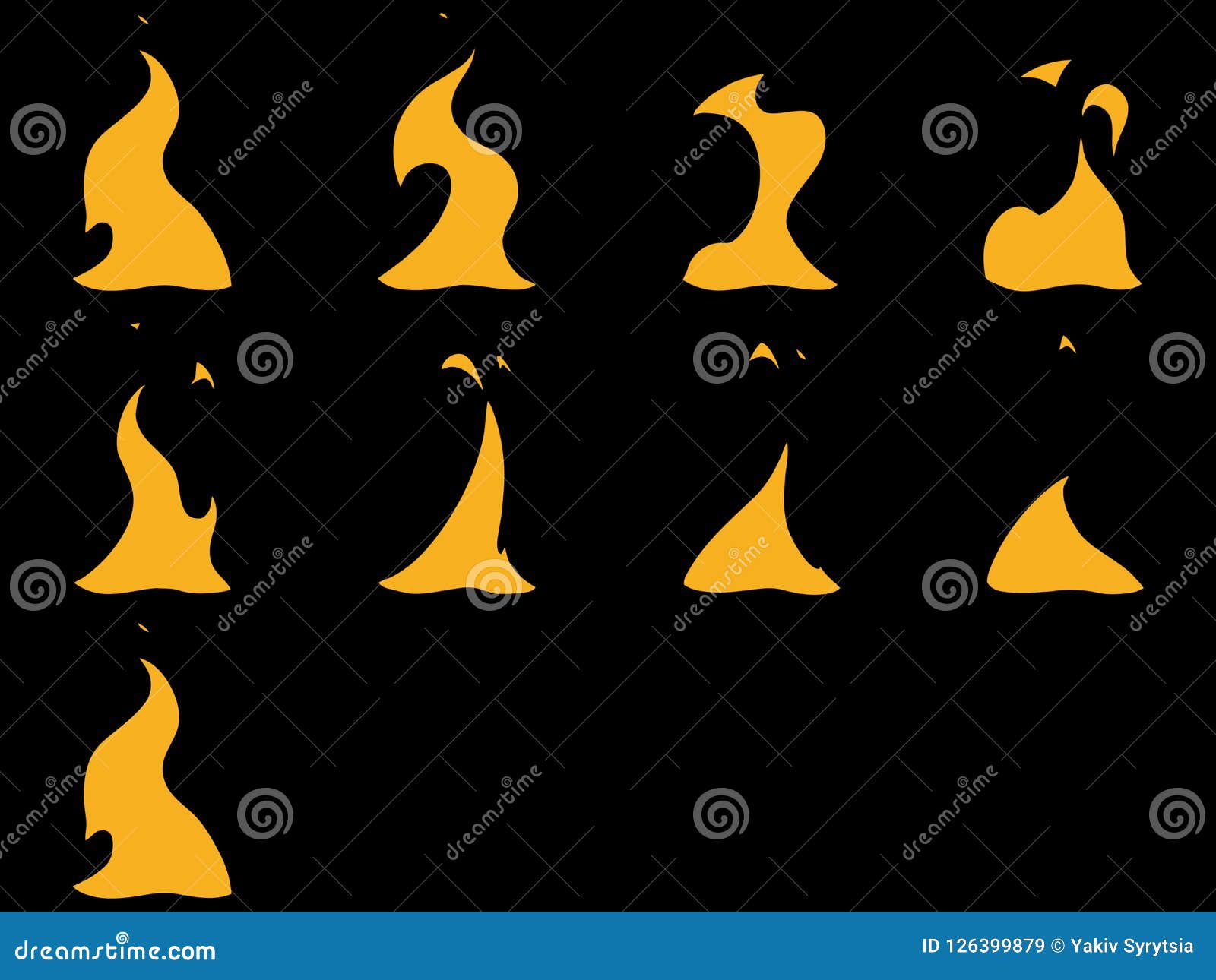 Sprite Sheets Fire Loop. Ready for Games or Cartoon. Stock Illustration ...