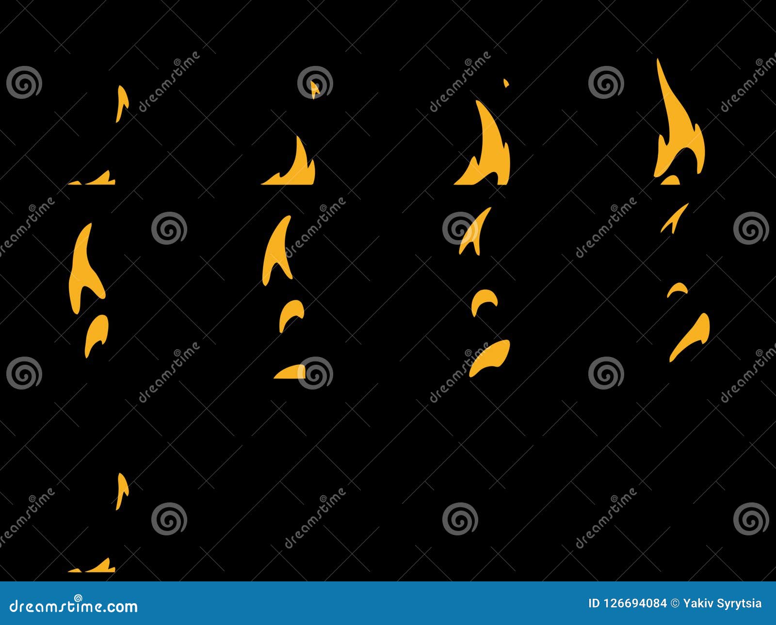 Sprite Sheets Fire Loop. Ready for Games or Cartoon. Stock Illustration ...