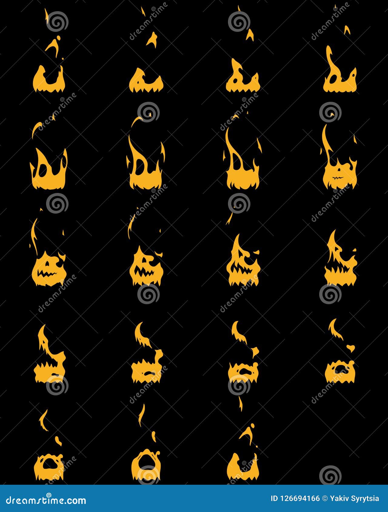 Sprite Sheets Fire Loop. Ready For Games Or Cartoon. Royalty-Free Stock ...