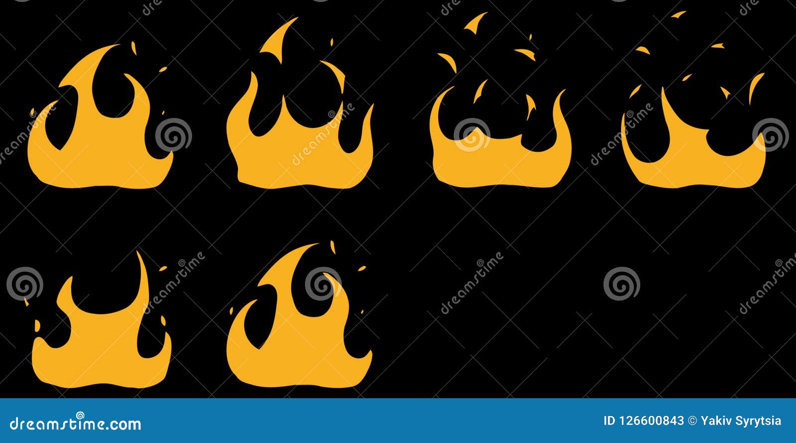 Sprite Sheets Fire Loop. Ready for Games or Cartoon. Stock Illustration ...
