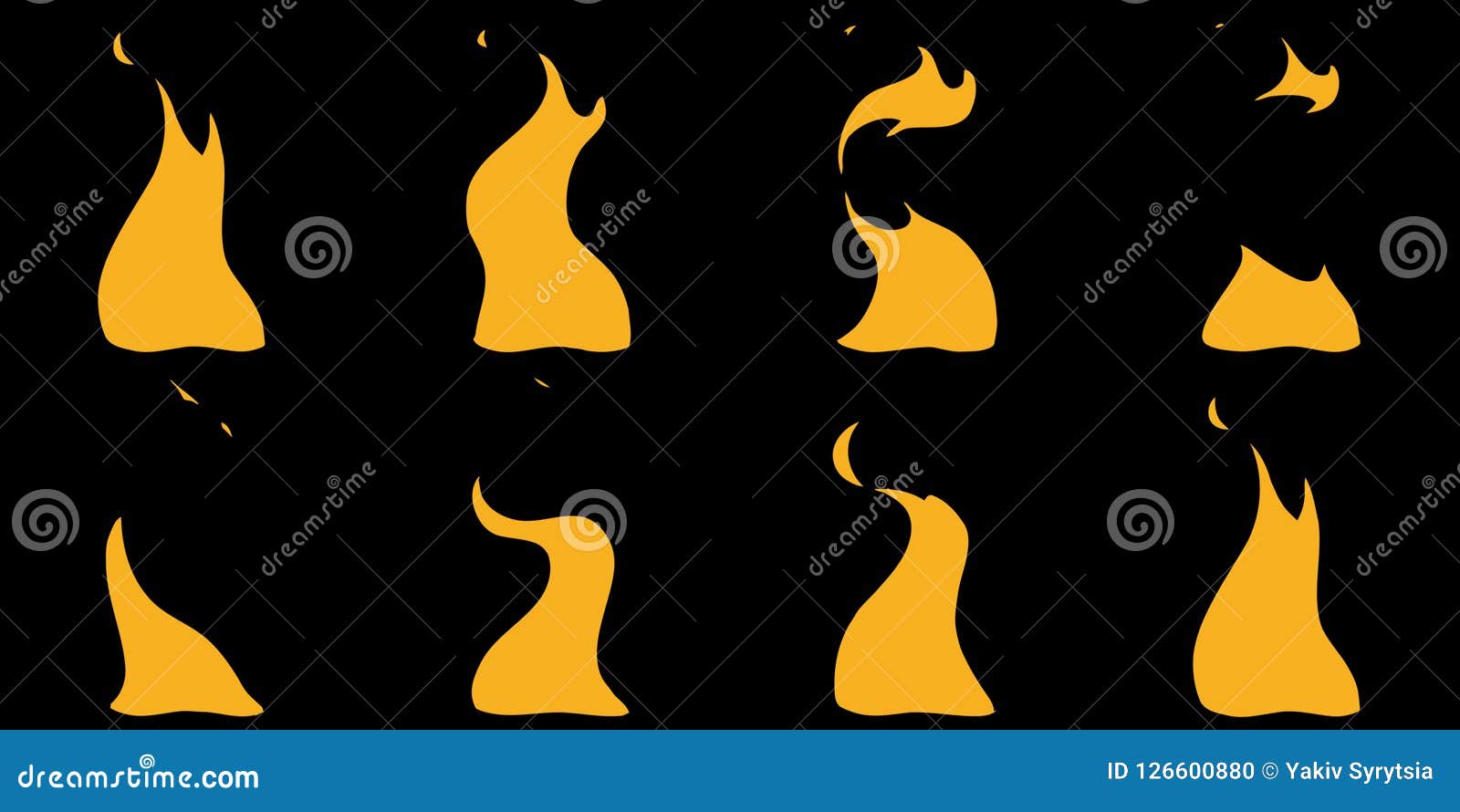 Sprite Sheets Fire Loop. Ready for Games or Cartoon. Stock Illustration ...