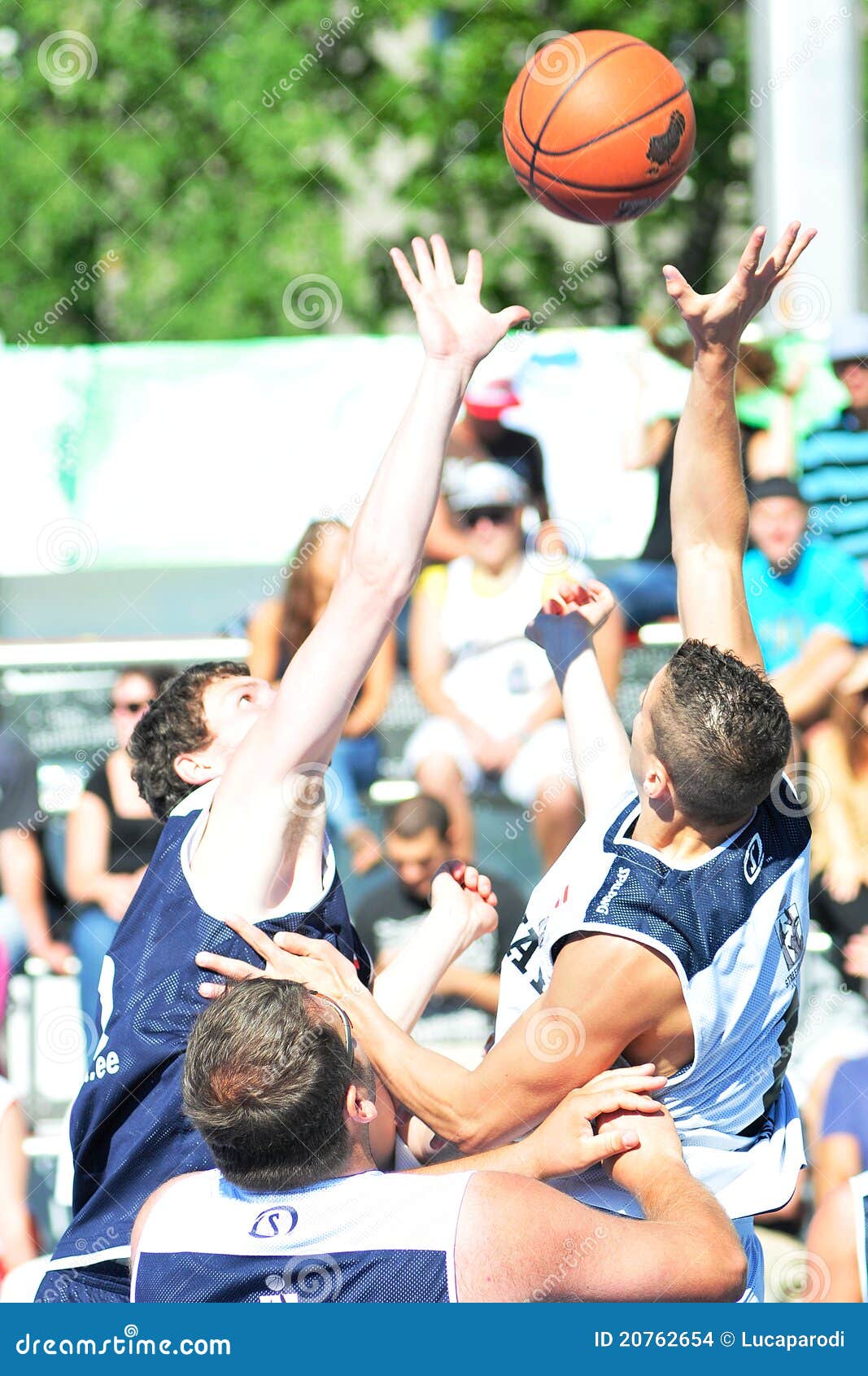 Professional Streetball FIBA 3x3 Wilson Ball At Bright Streetball Court ...