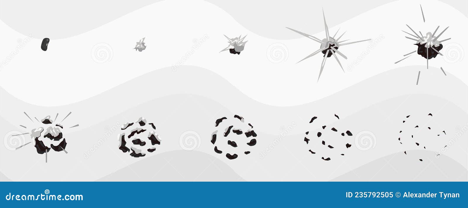 Sprites Of A Black Bean Exploding. Black Grain Explosion Sprite Sheet ...