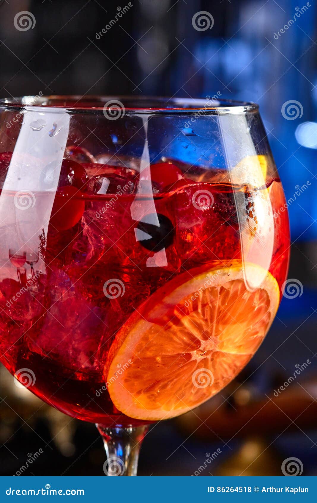 Spritz Aperol with Berries and Orange Stock Photo - Image of orange ...