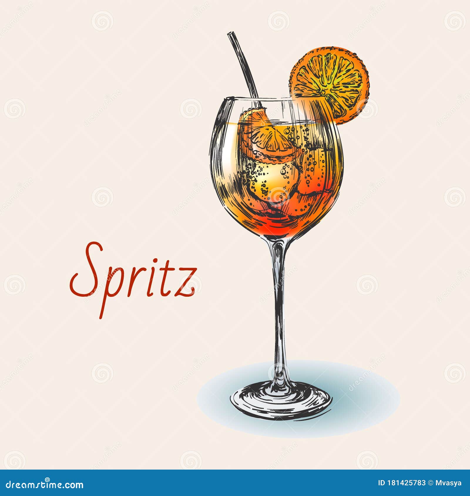 Cocktail Spritz On Black Board Cartoon Vector | CartoonDealer.com #64818787