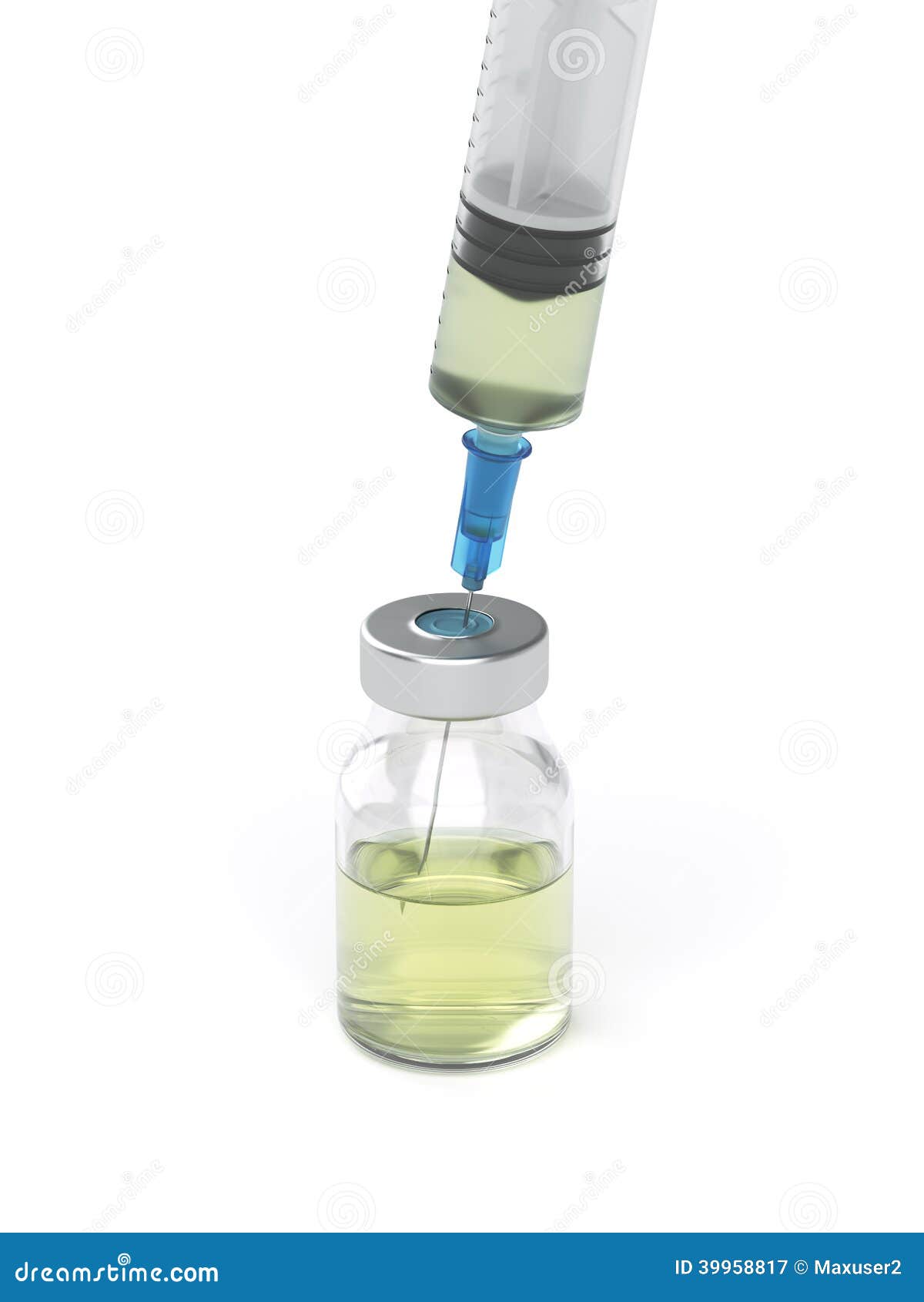 Spritze und Phiole stock abbildung. Illustration von dosis - 39958817