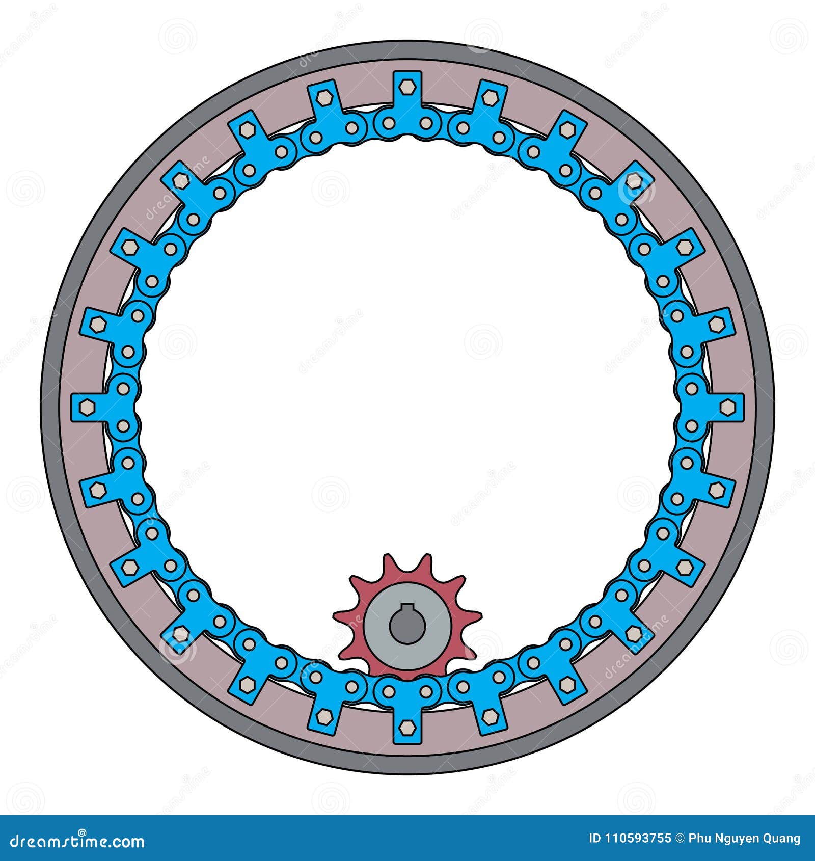 Sprocket Wheel and Chain Wheel. Inner Rotary. Vector Illustrations ...