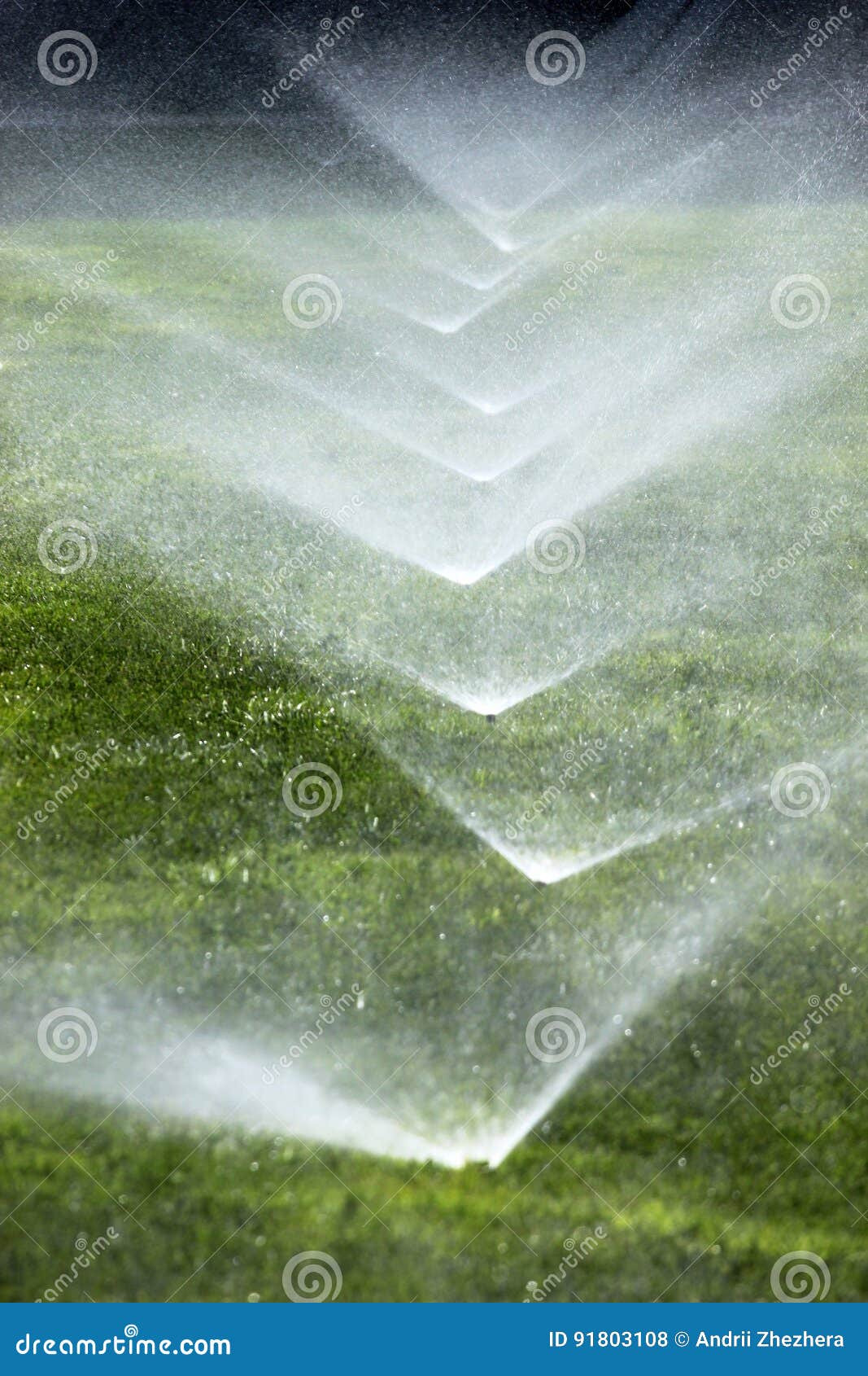 Sproeiers Op Een Groen Gazon Stock Foto - Image of gebied, water: 91803108