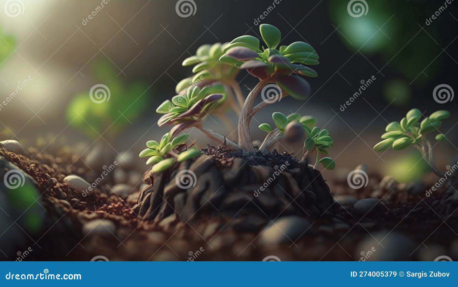 A Sprout Grows from the Ground, Generative Ai Stock Image - Image of ...
