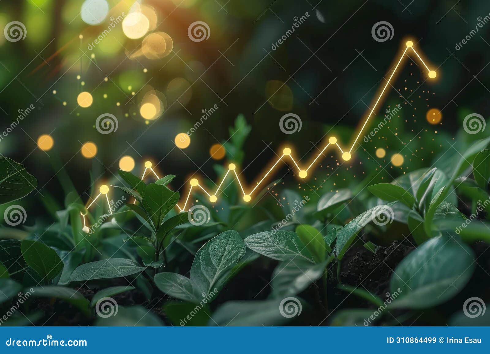 Sprout with Growth Chart Overlay Stock Image - Image of idea, plant ...