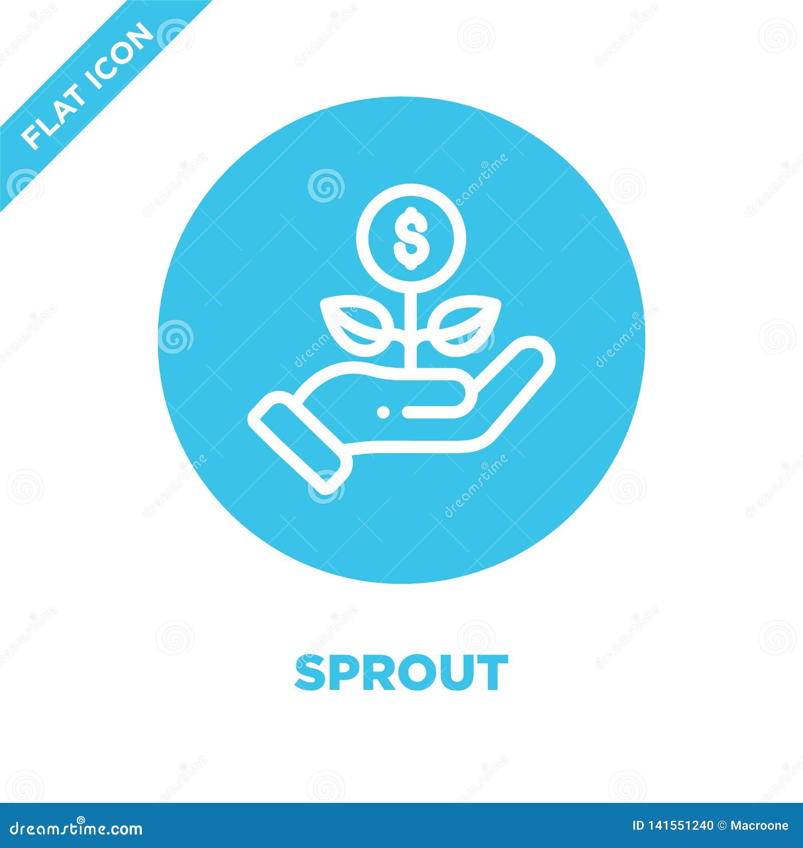 Sprout Icon Vector. Thin Line Sprout Outline Icon Vector Illustration ...