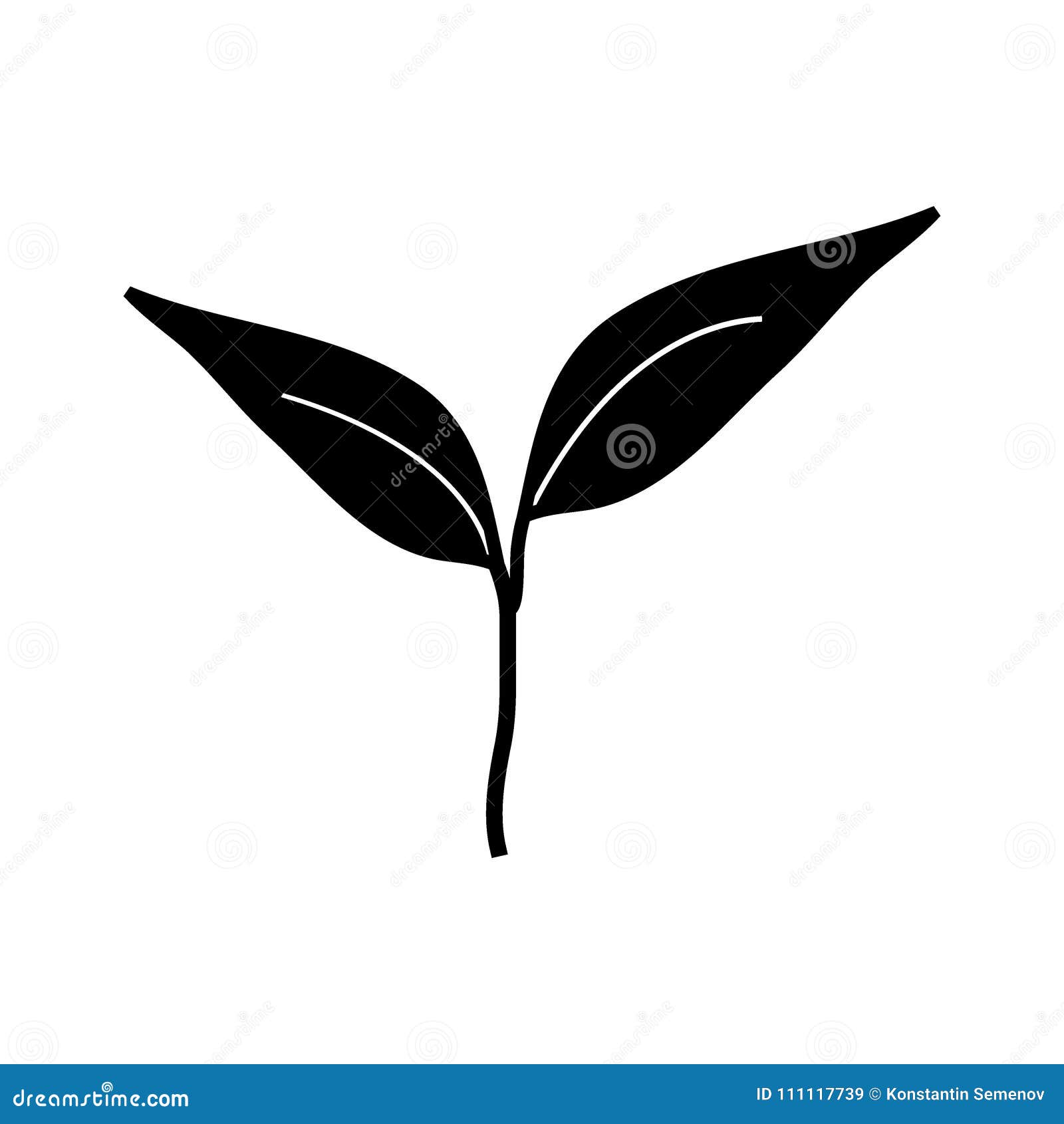 Sprout icon on white. stock illustration. Illustration of gardening ...