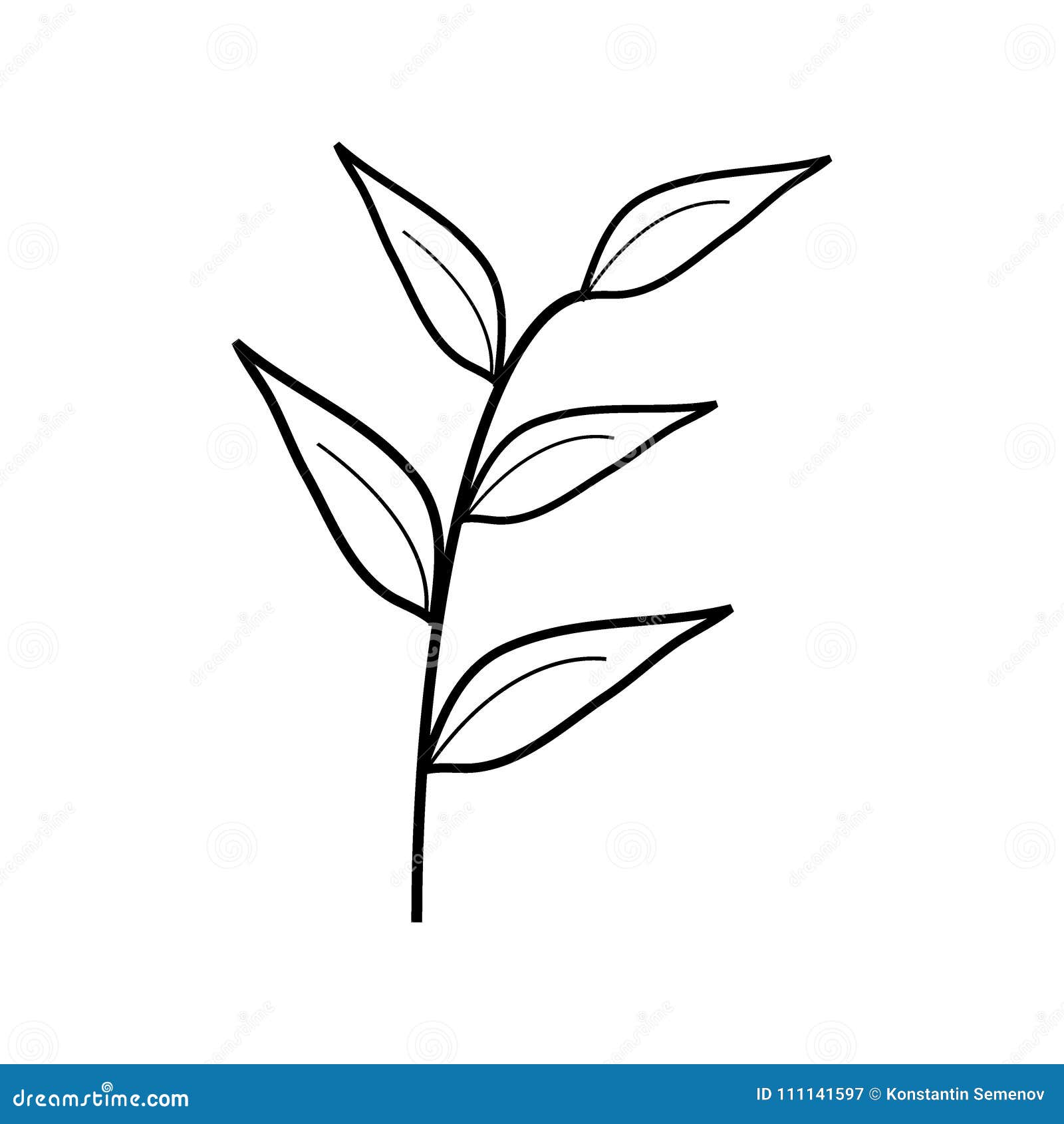 Sprout icon on white. stock illustration. Illustration of leaf - 111141597
