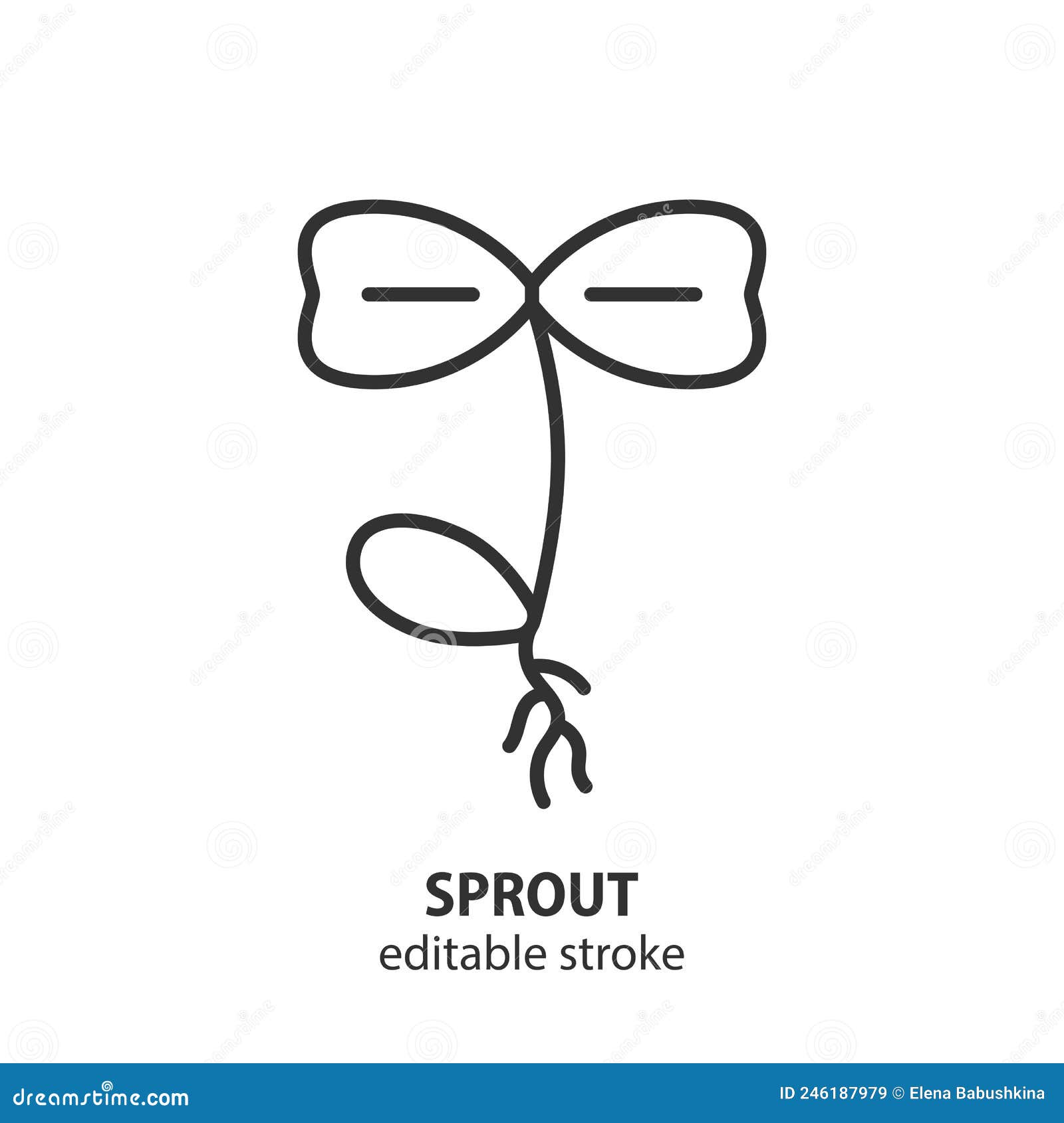 Sprout Line Icon. Germination Vector Sign Stock Vector - Illustration ...