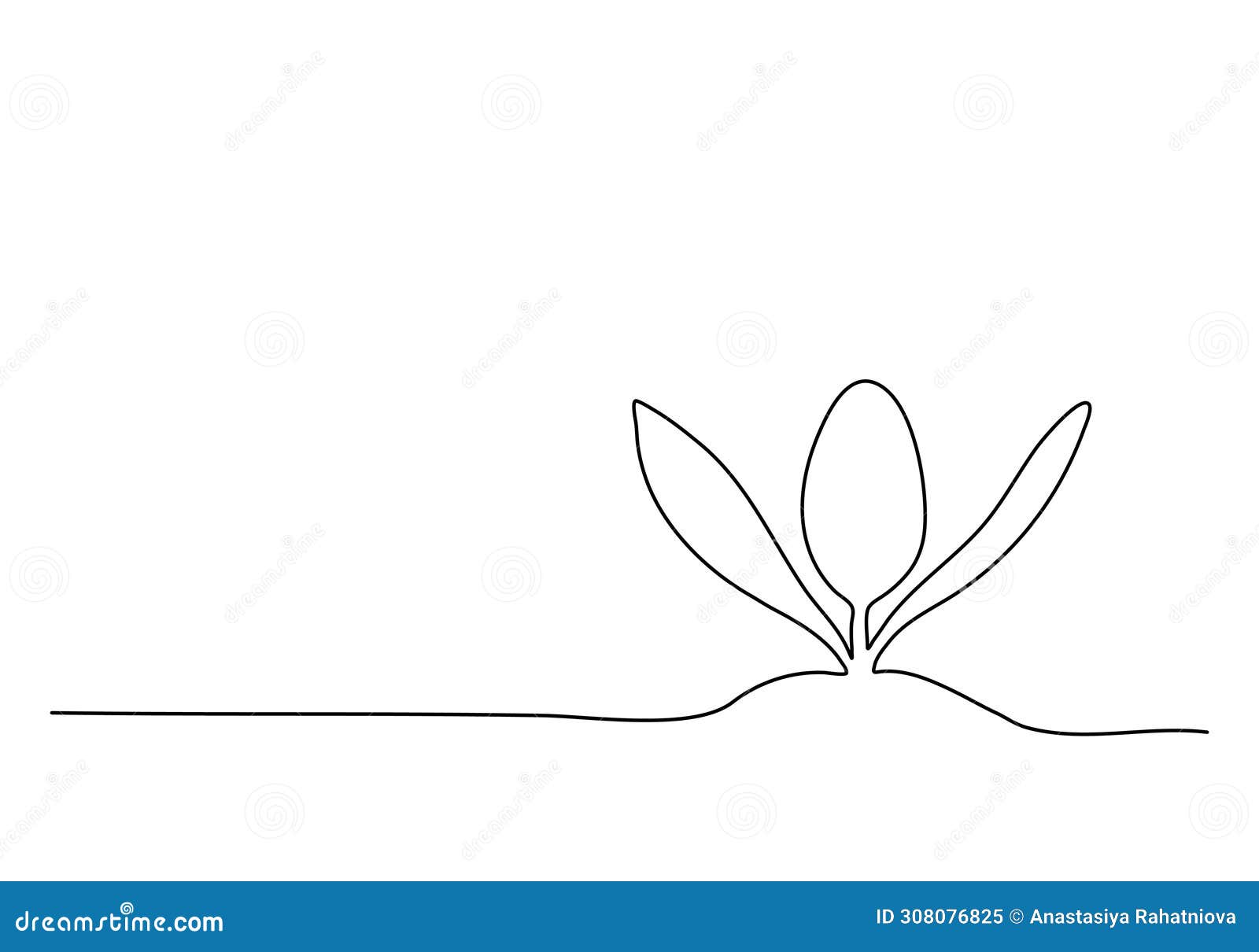 Sprout, One Line Drawing Vector Illustration Stock Vector ...