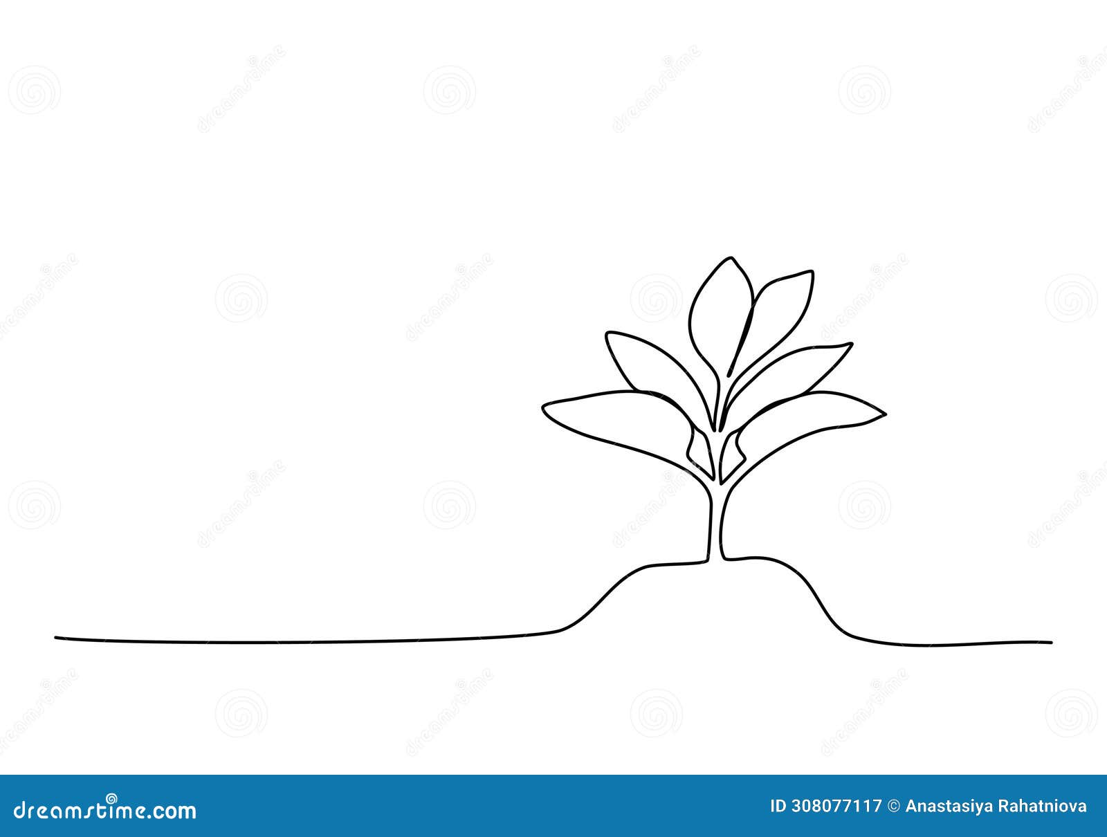 Sprout, One Line Drawing Vector Illustration Stock Vector ...