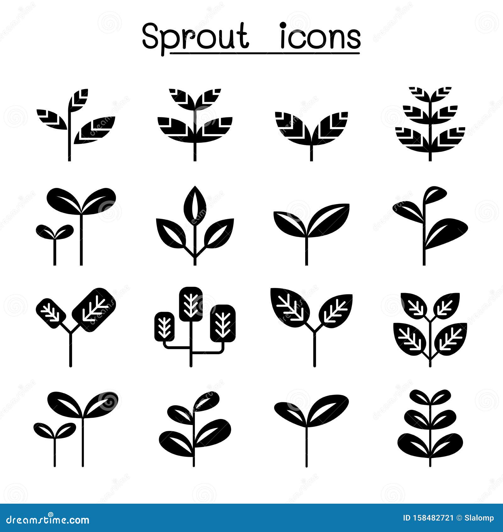 Sprout, Plant, Treetop, Leaf Icon Set Vector Illustration Graphic ... Sprout, Plant, Treetop, Leaf Icon Set Vector Illustration Graphic ...