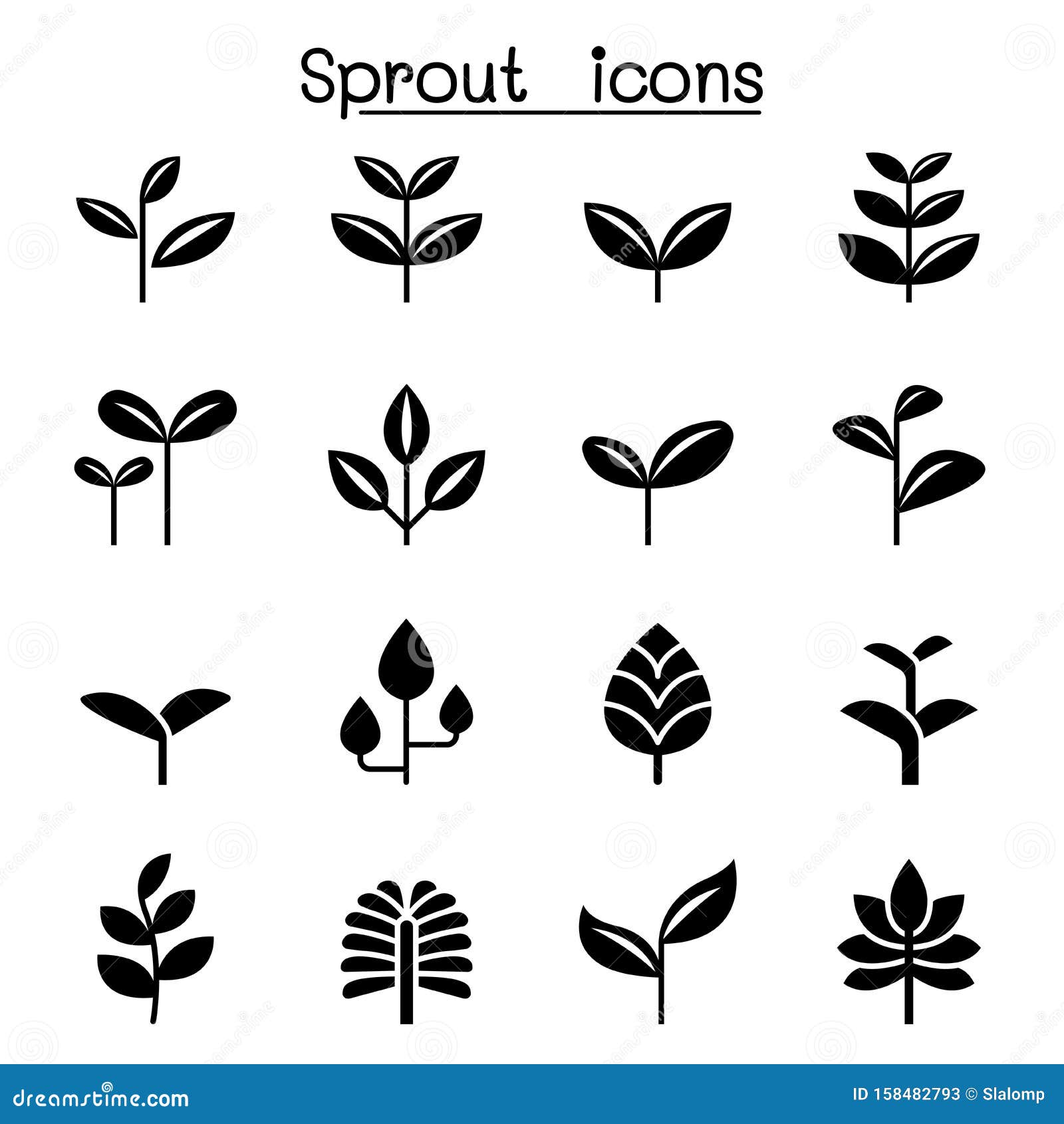 Sprout, Plant, Treetop, Leaf Icon Set Vector Illustration Graphic ... Sprout, Plant, Treetop, Leaf Icon Set Vector Illustration Graphic ...