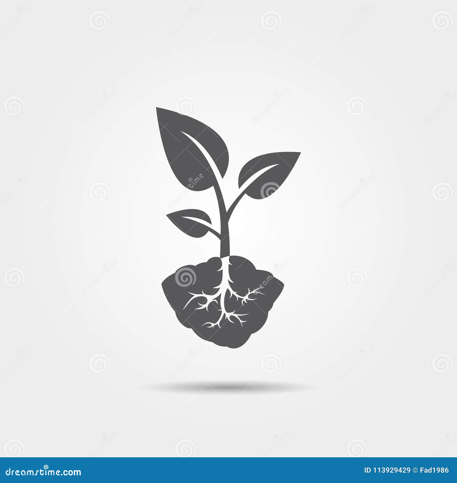 Sprout with root icon stock vector. Illustration of plant - 113929429