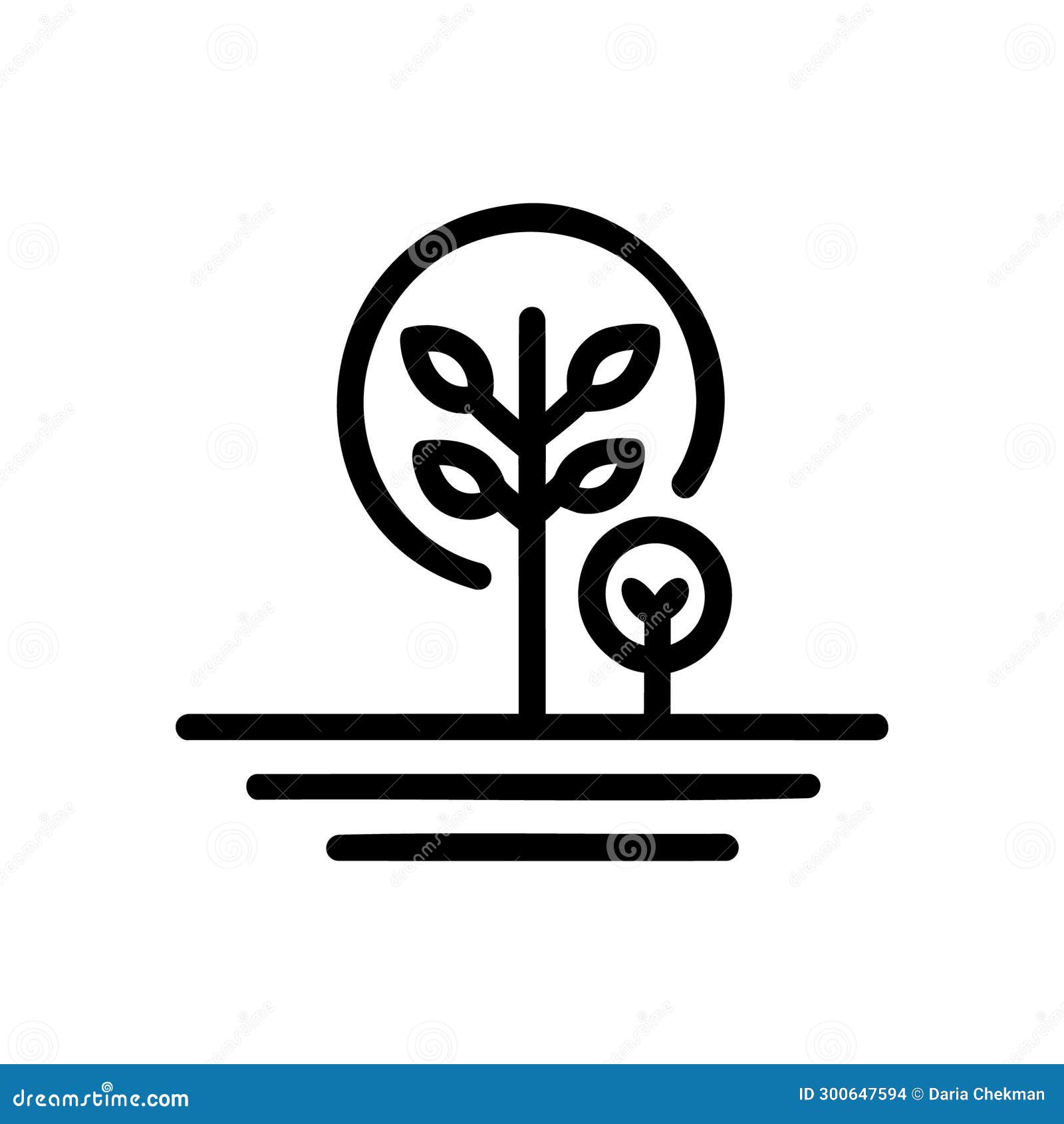 Sprout simple linear icon stock vector. Illustration of earth - 300647594