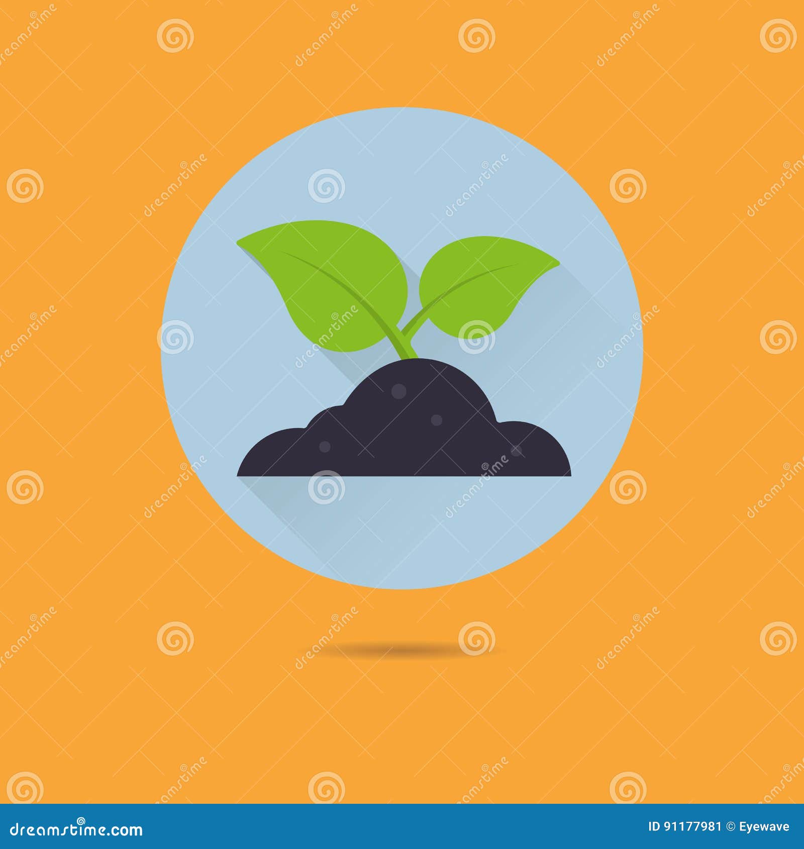 Sprout in Soil Flat Design Vector Icon Stock Vector - Illustration of ...