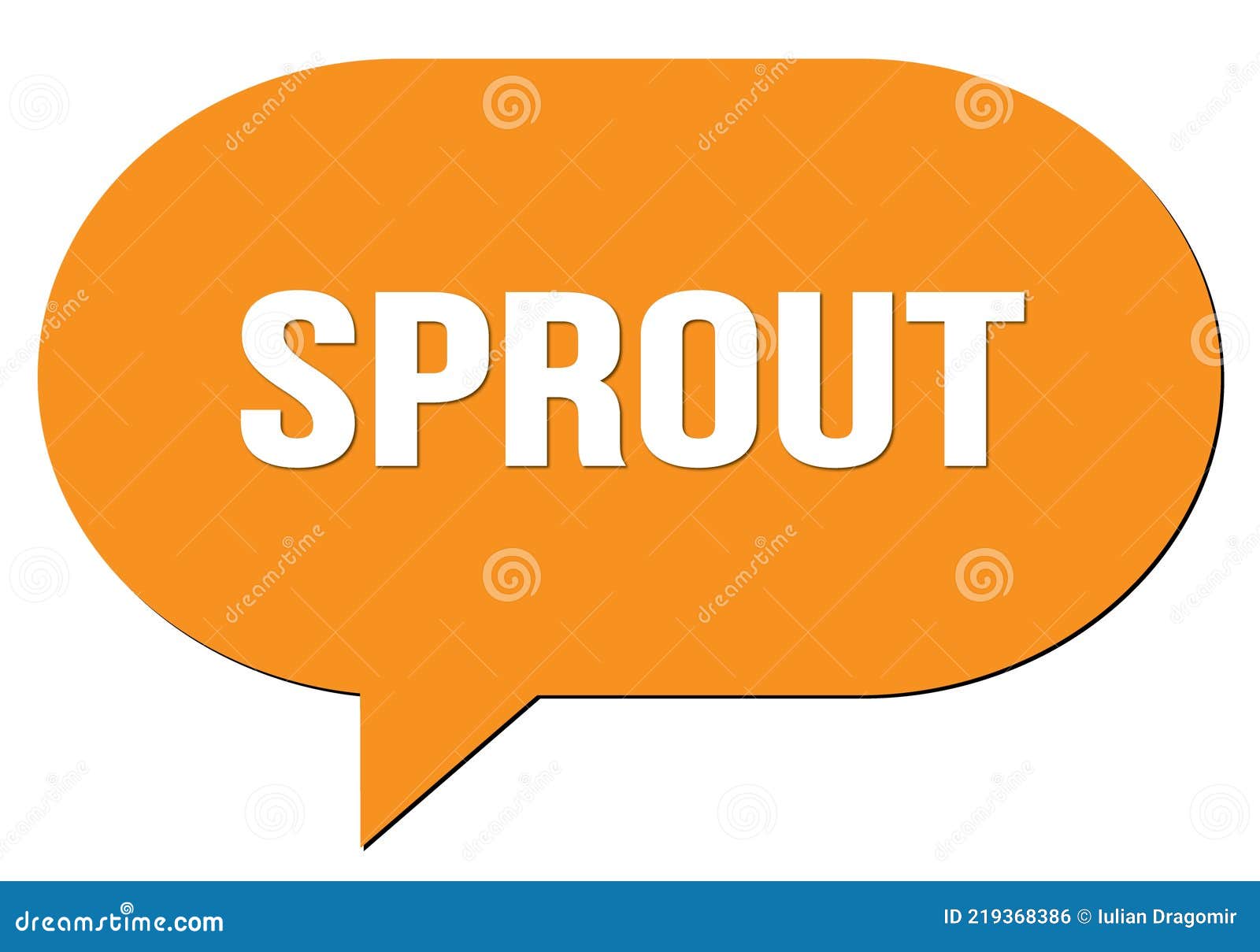 SPROUT Text Written in an Orange Speech Bubble Stock Illustration ...