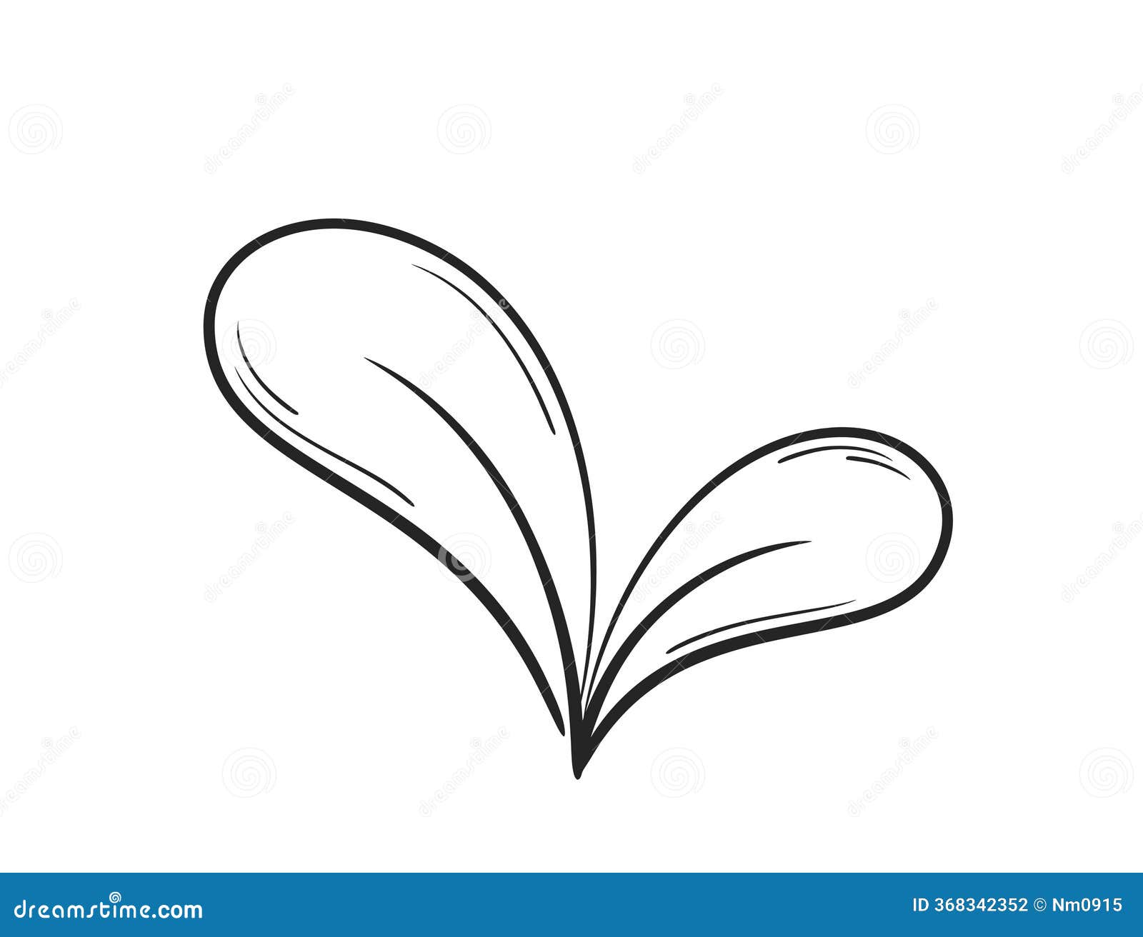 Sprout With Two Rounded Leaves Line Illustration. Spring, Planting And ...