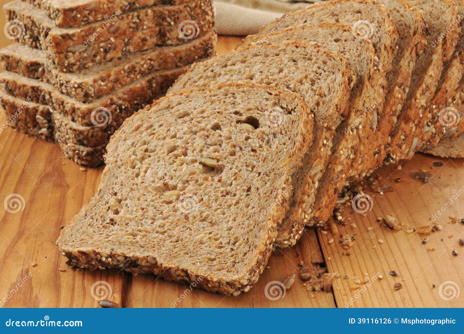 Sprouted Grain and Seed Bread Stock Photo - Image of horizontal, bread ...