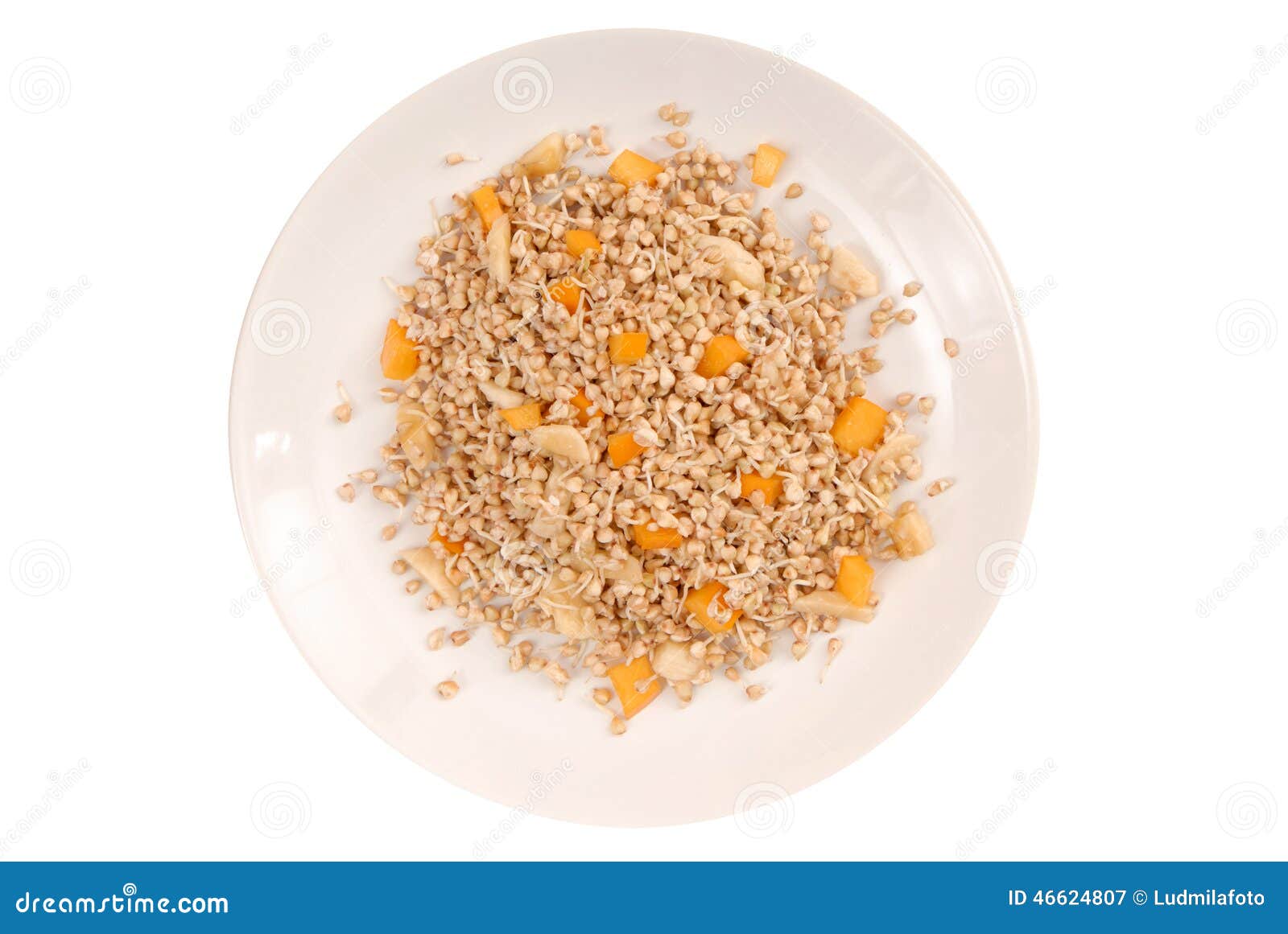Sprouted Kernel of Buckwheat and Pieces of Fruits Stock Image - Image ...