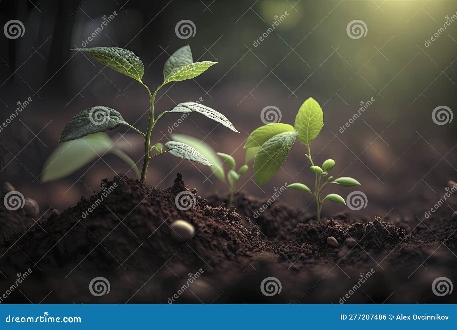 Sprouting Life on Forest Soil Background. Perfect for Nature-Themed ...