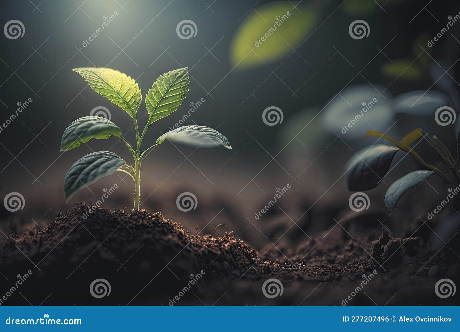 Sprouting Life on Forest Soil Background. Perfect for Nature-Themed ...