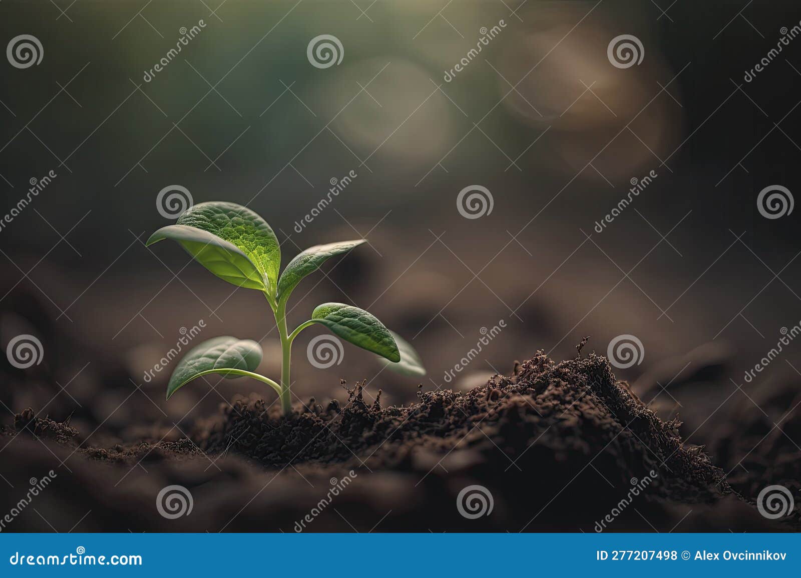 Sprouting Life on Forest Soil Background. Perfect for Nature-Themed ...