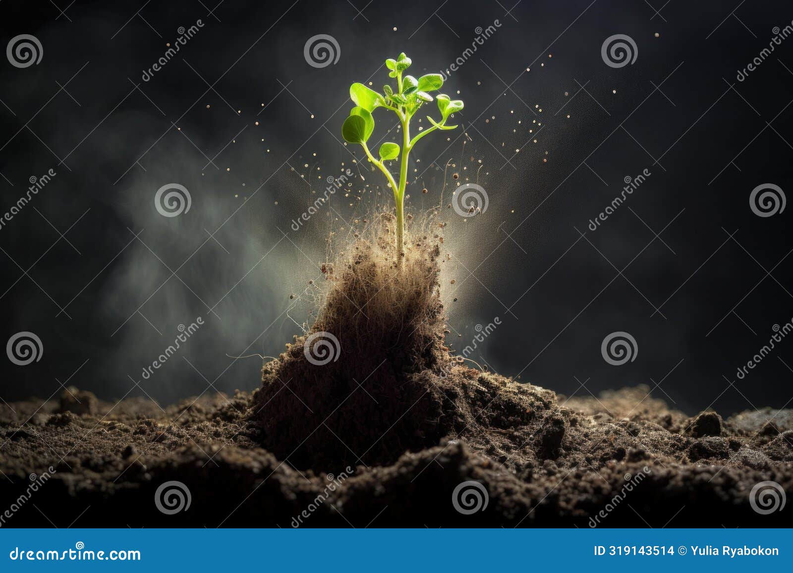Sprouting Plant in Soil with Dynamic Backlit Effect Stock Photo - Image ...