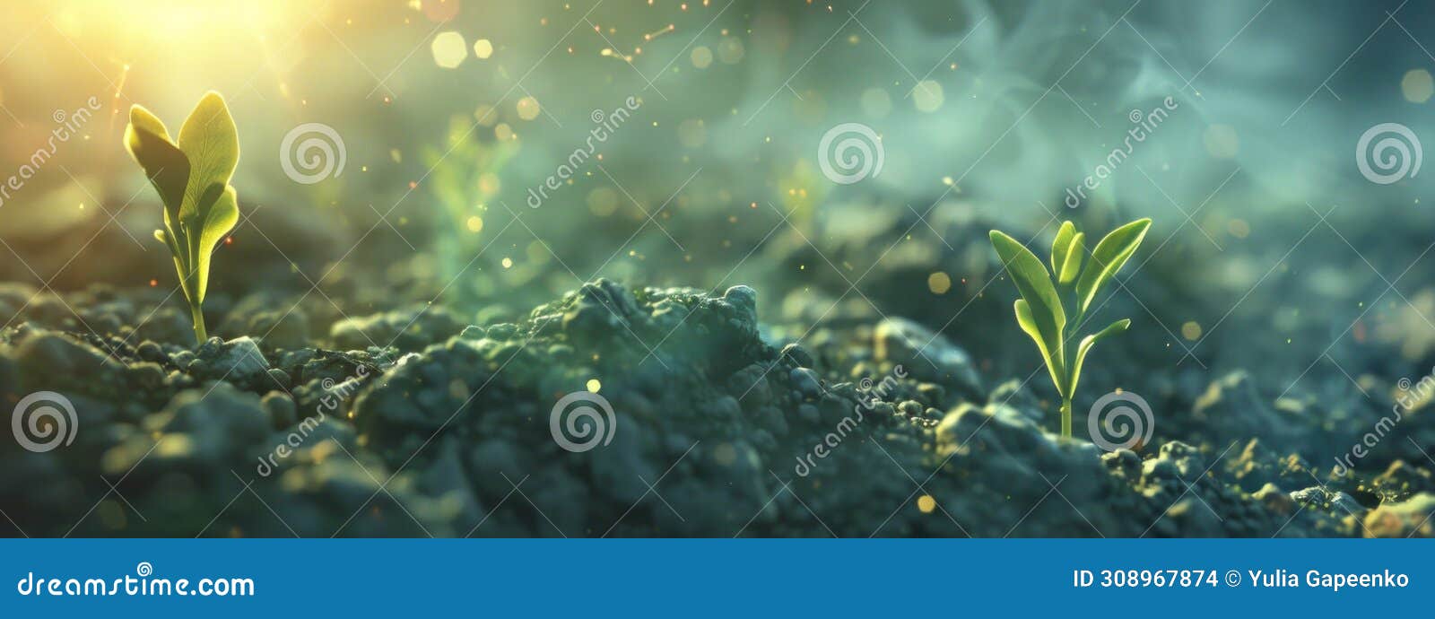 The Sprouting Plants are Growing from the Ground Stock Photo - Image of ...