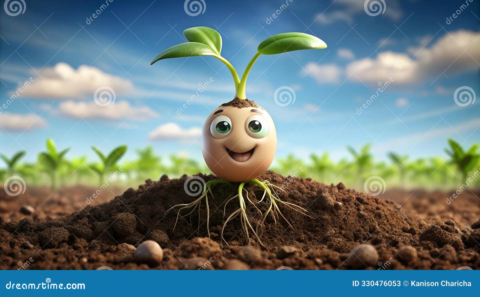 The Sprouting Seed: a Journey of Growth and Humor AI Generated Stock ...